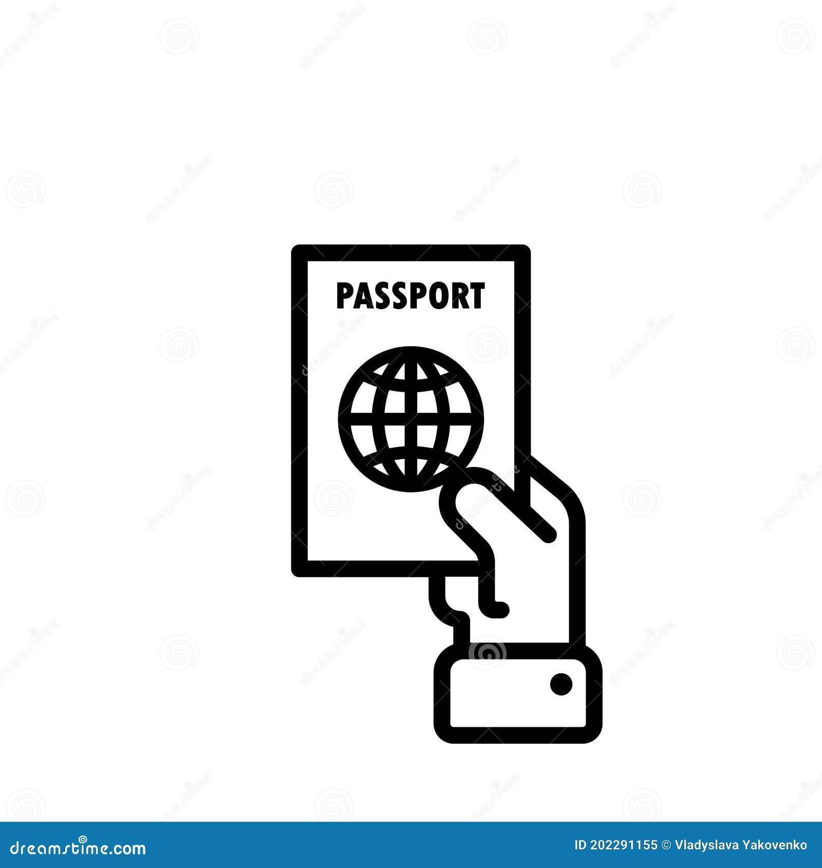 Passport Icon Travel Boarding Airport Document Vector Eps 10 Stock