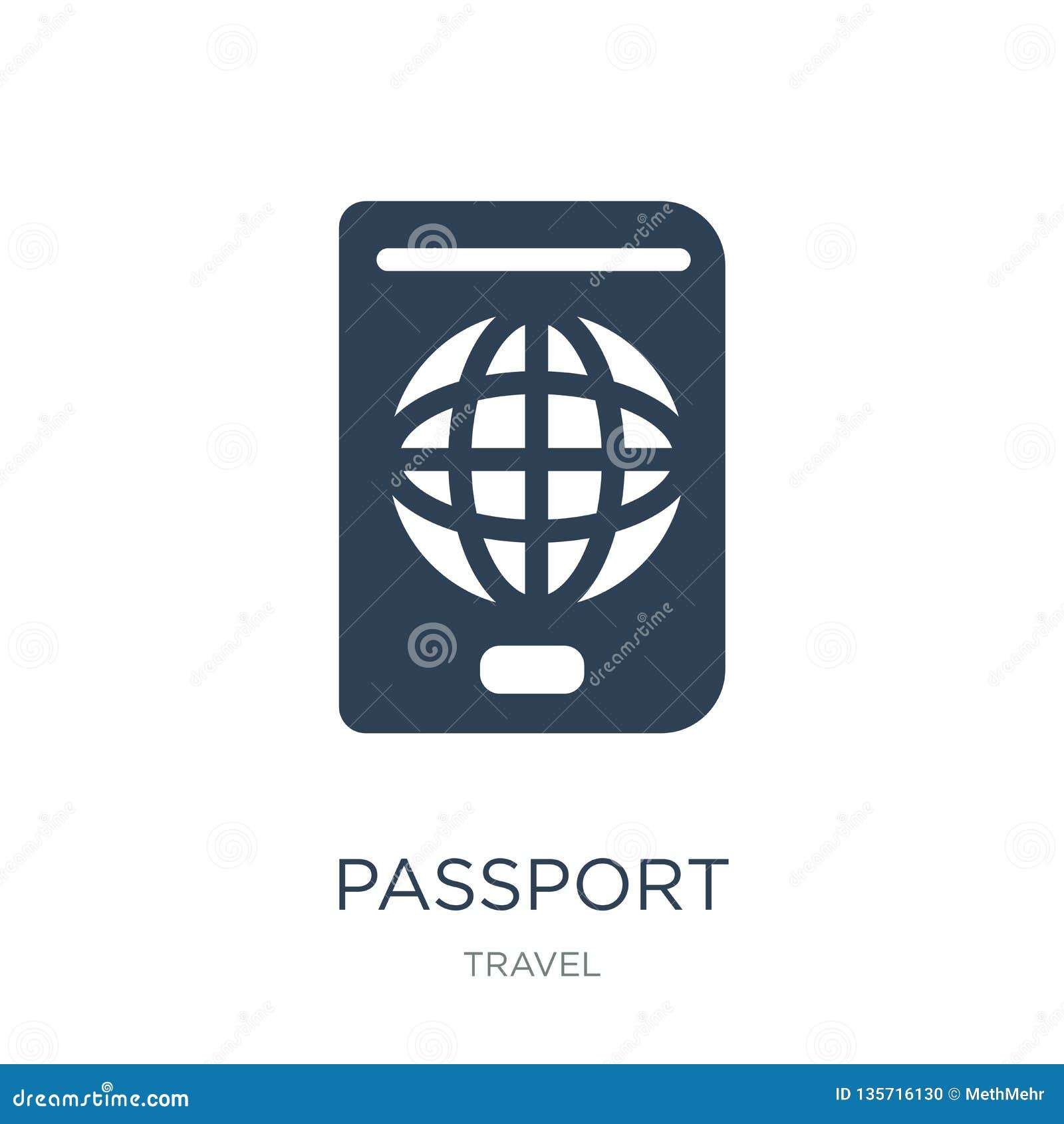Passport Icon In Trendy Design Style Passport Icon Isolated On White