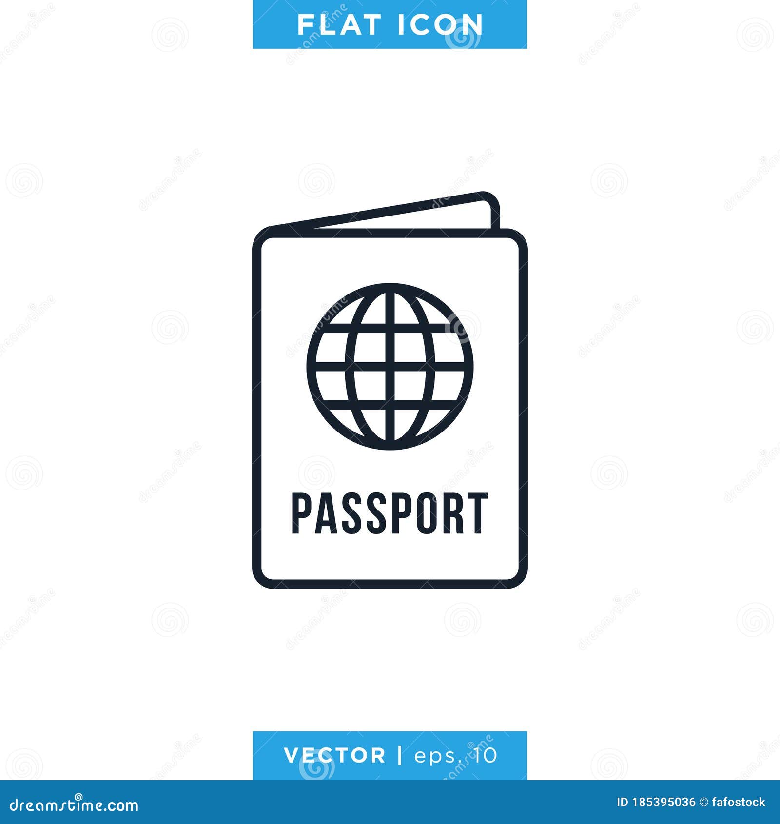 Passport Icon Vector Design Template. Stock Vector - Illustration of ...