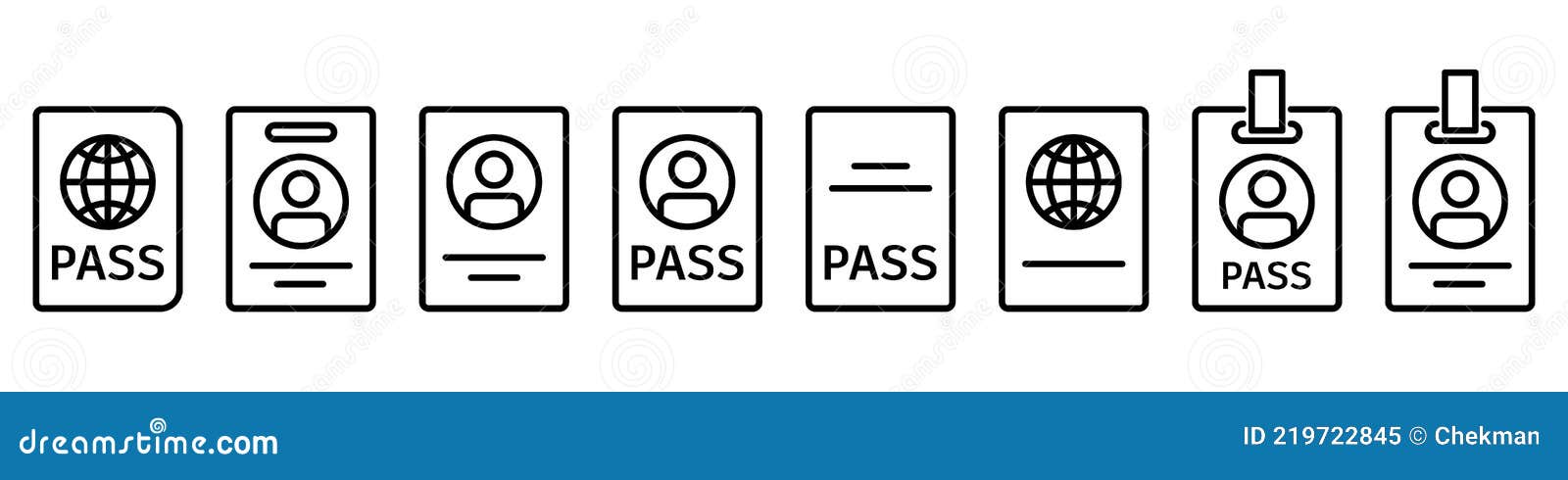 Passport Icons. Vector Illustration Stock Vector - Illustration of ...