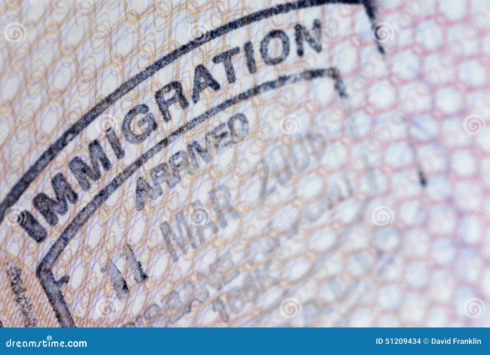 Passport Page Stamp Immigration Close Up Stock Photo - Image of ...