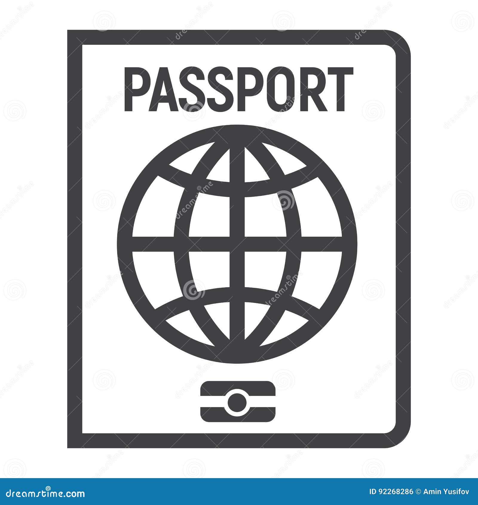 Passport Line Icon, Travel and Citizenship Stock Vector - Illustration ...