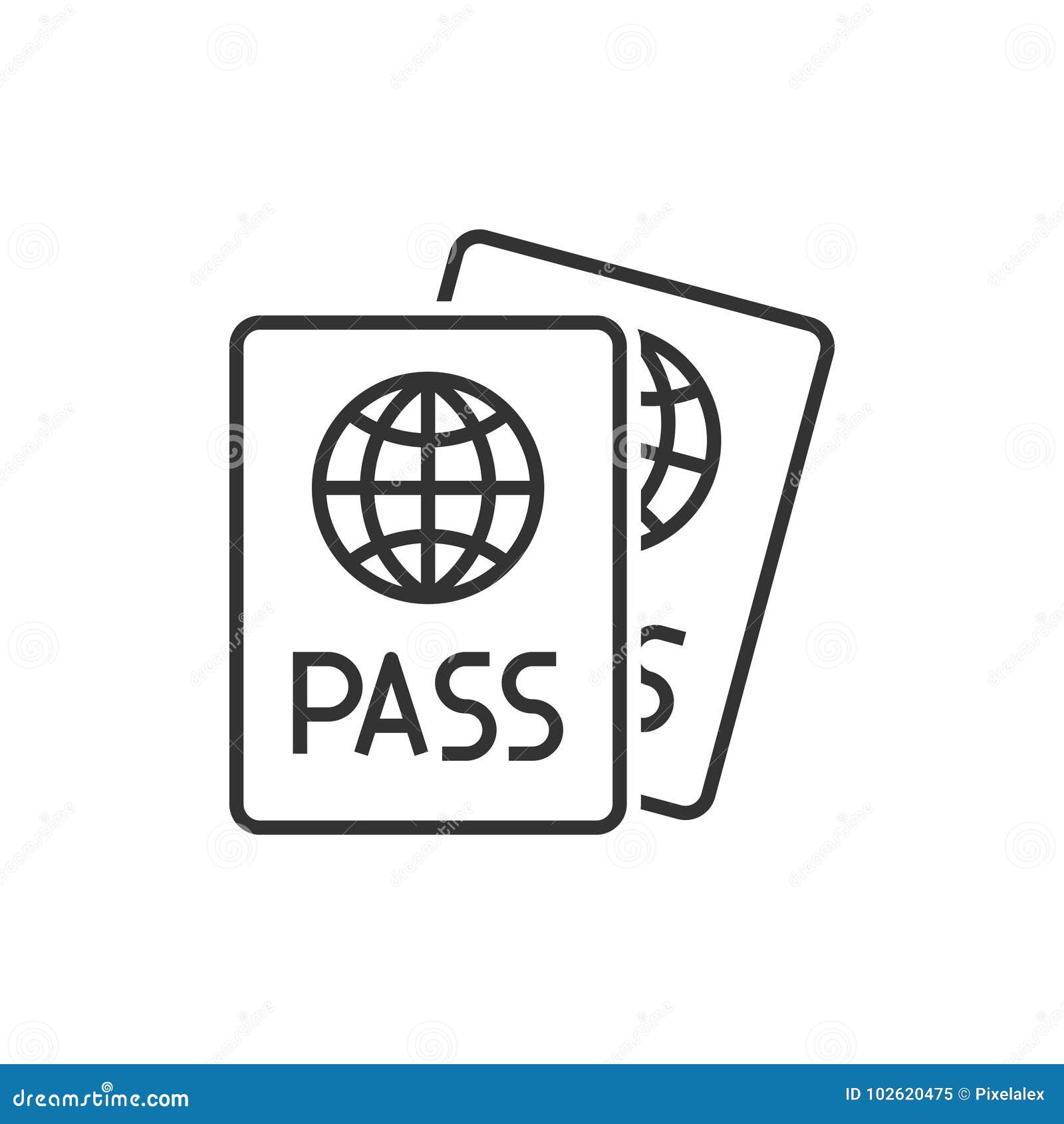 Passport Line Icon, Outline Pass Vector Logo, Linear Official Document ...