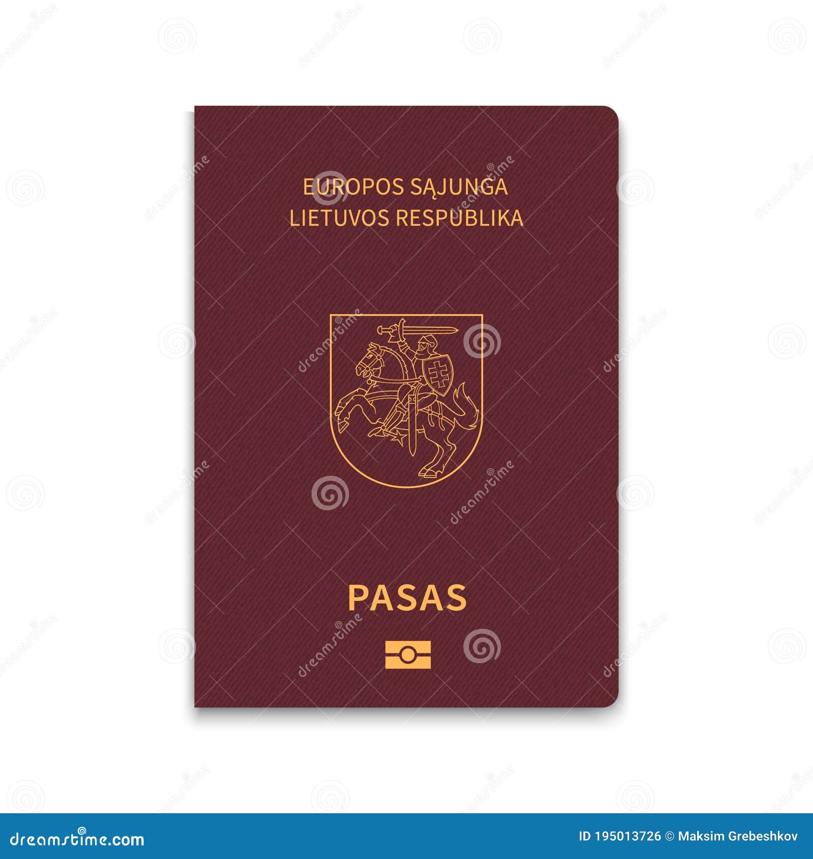Passport of Lithuania stock illustration. Illustration of immigration ...