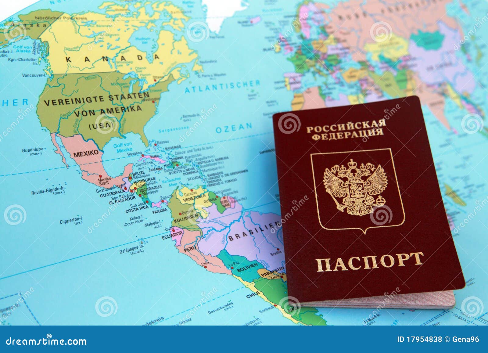 Passport on map stock photo. Image of nation, checkpoint - 17954838
