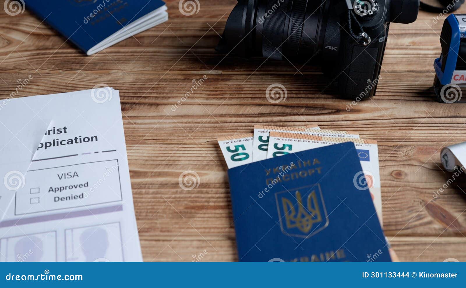 Passport and Migration Creative Advertising Concept. Close Up of an ...