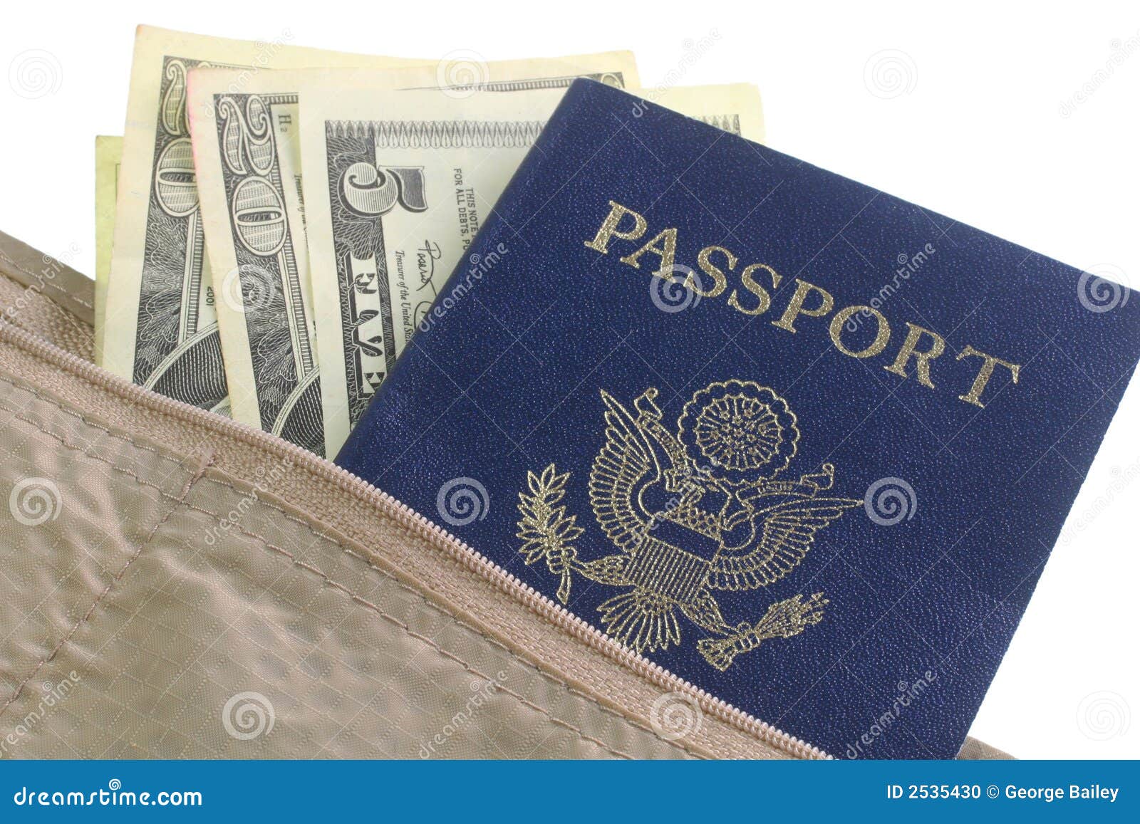 Passport and money stock photo. Image of legal, passport - 2535430