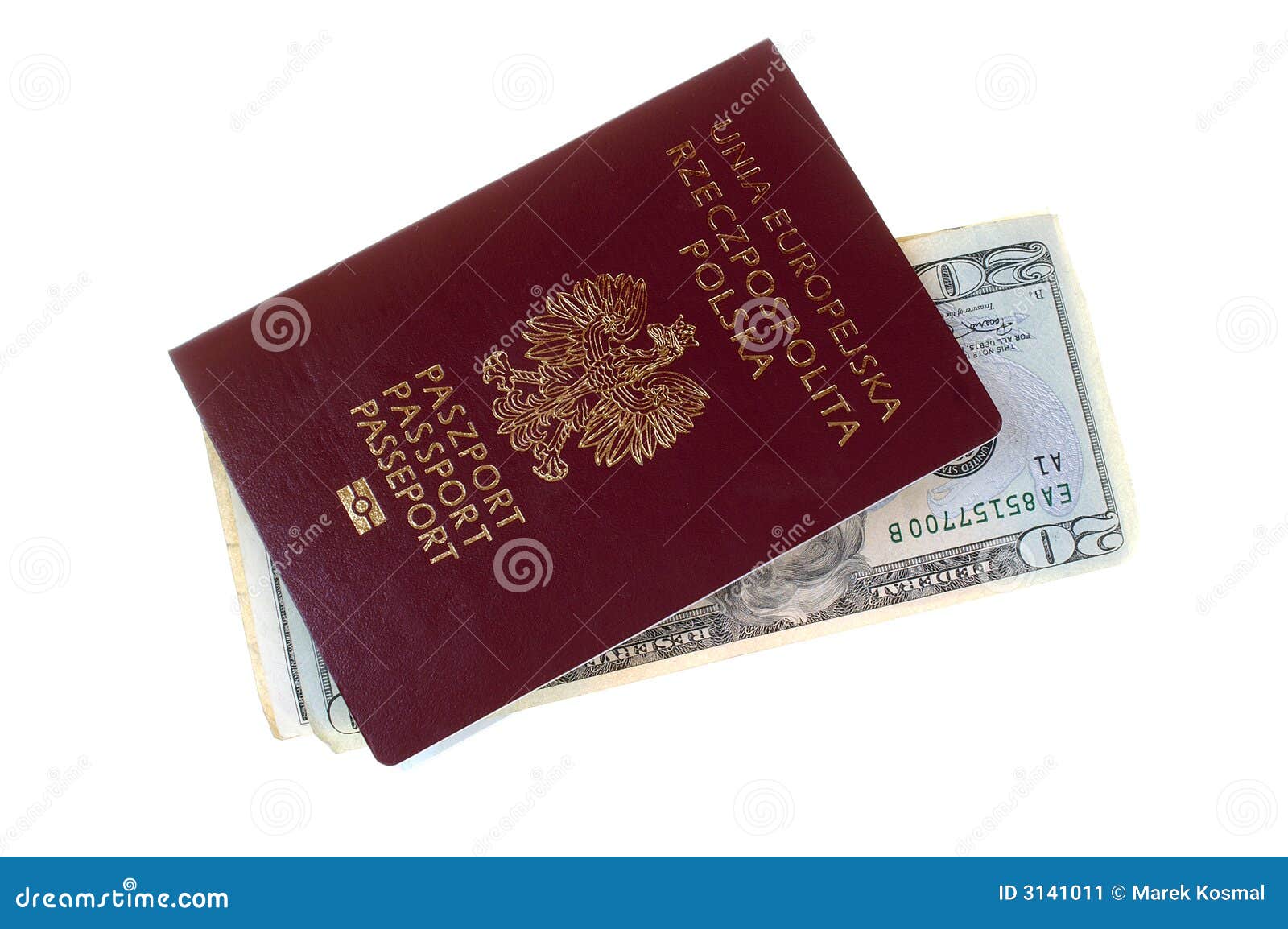 Passport and money stock image. Image of passport, note - 3141011