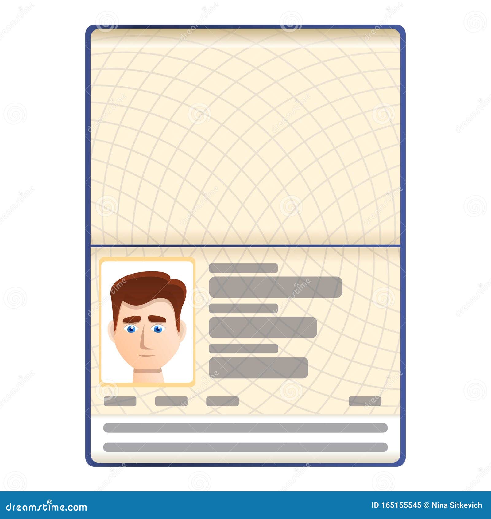 Passport Photo Page Icon Cartoon Style Stock Vector Illustration Of