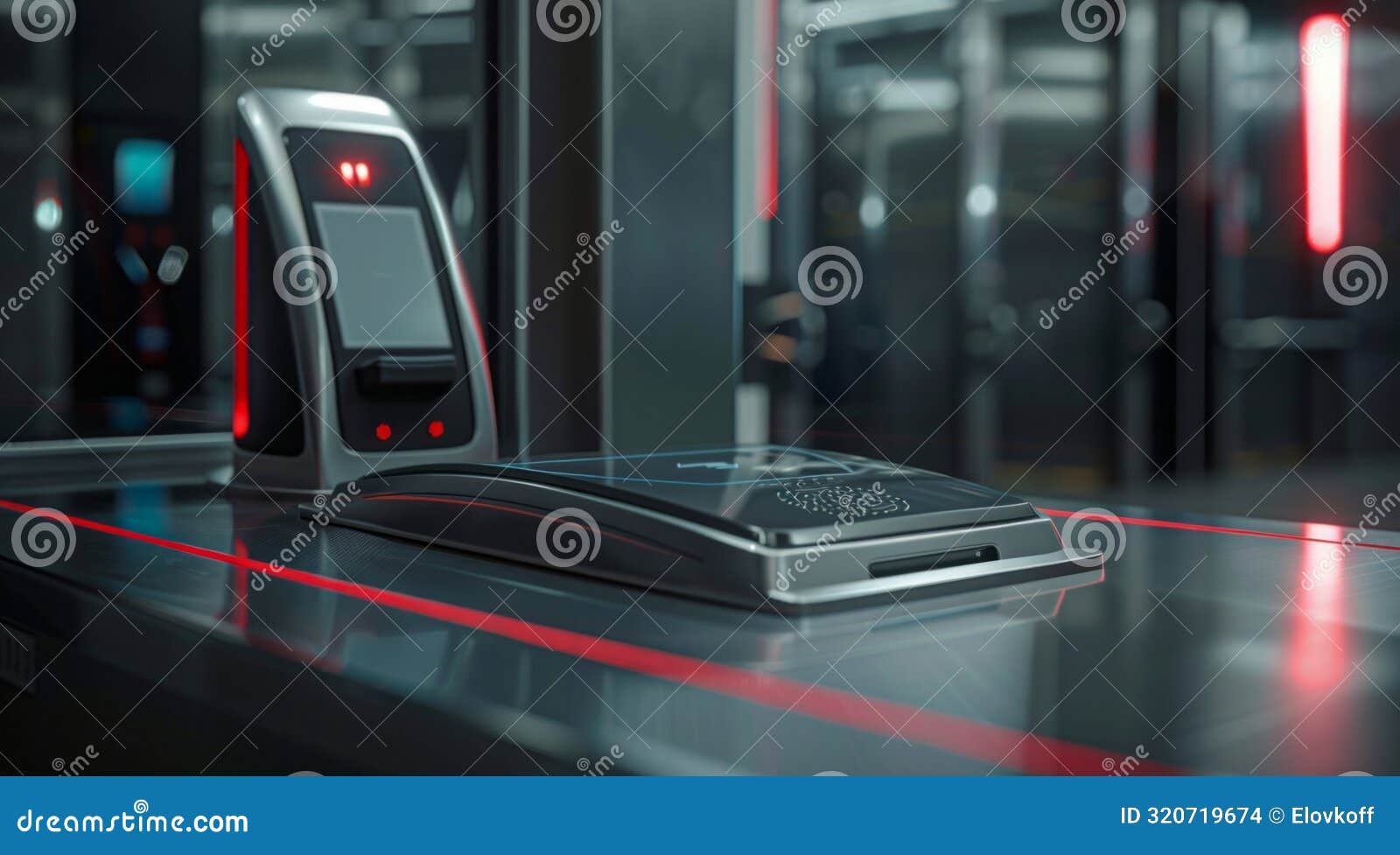 Passport Scanner in the Airport Security before Plane Boarding Stock ...