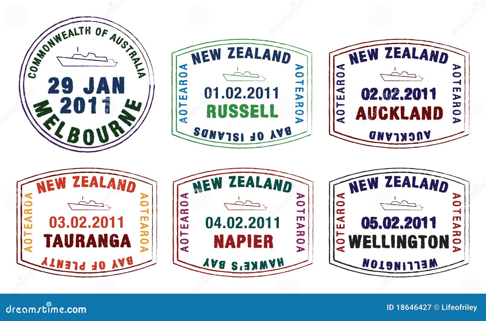 Passport Stamps Cartoon Vector | CartoonDealer.com #18646427