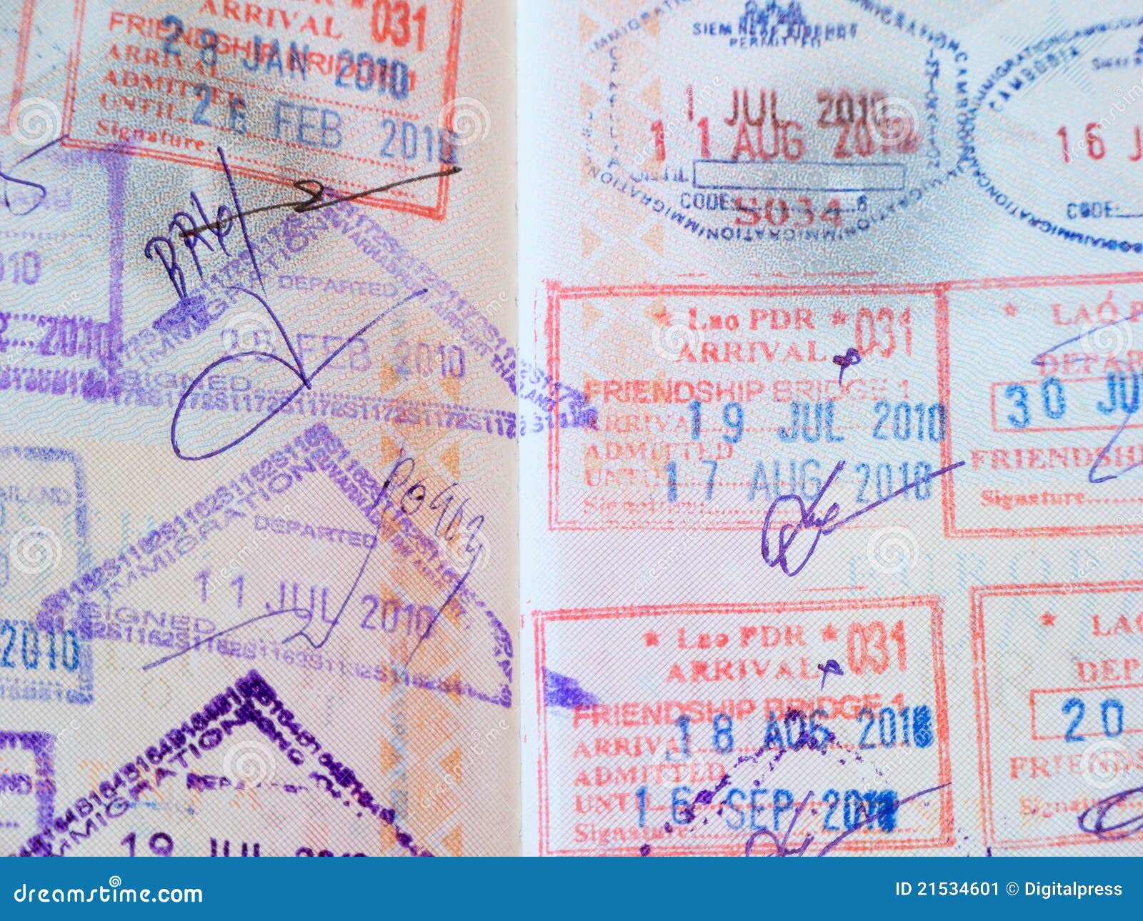 Passport with stamps stock image. Image of authority - 21534601