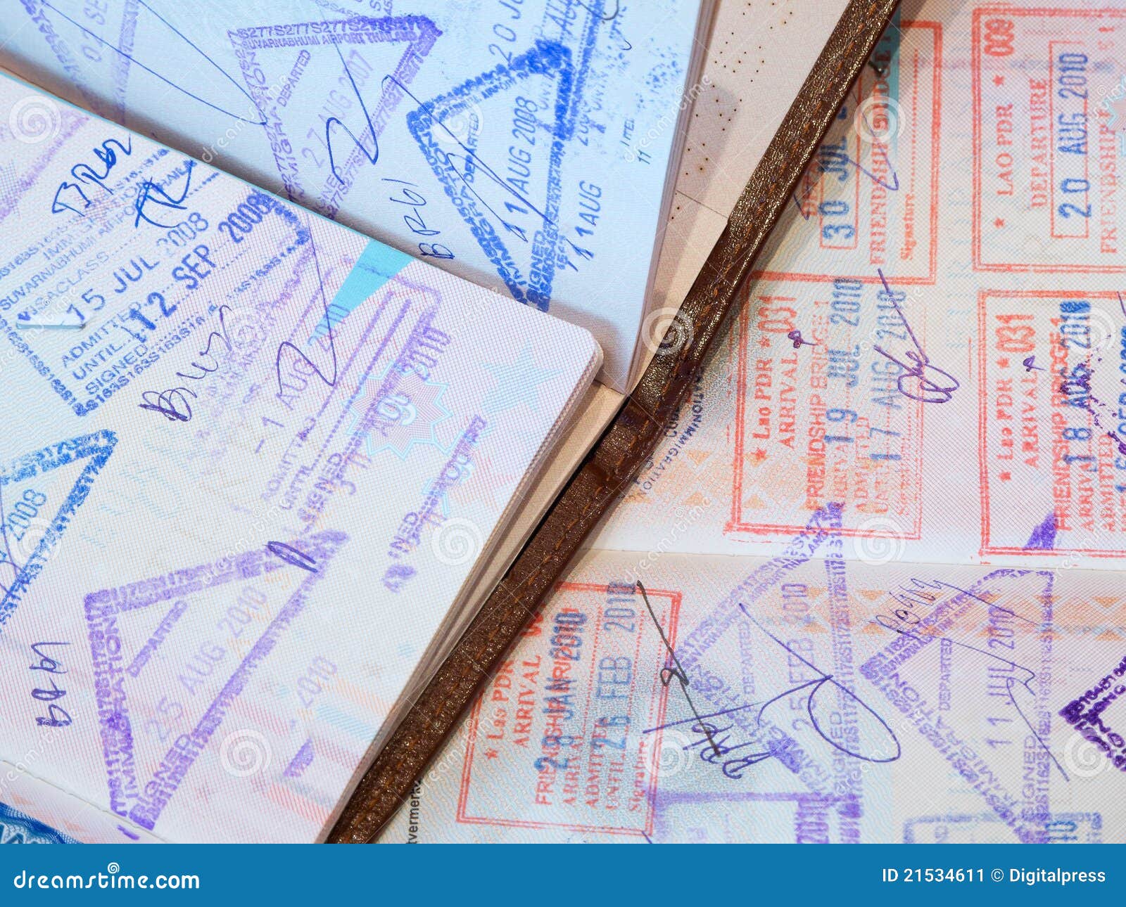 Passport with stamps stock image. Image of tourism, travel - 21534611