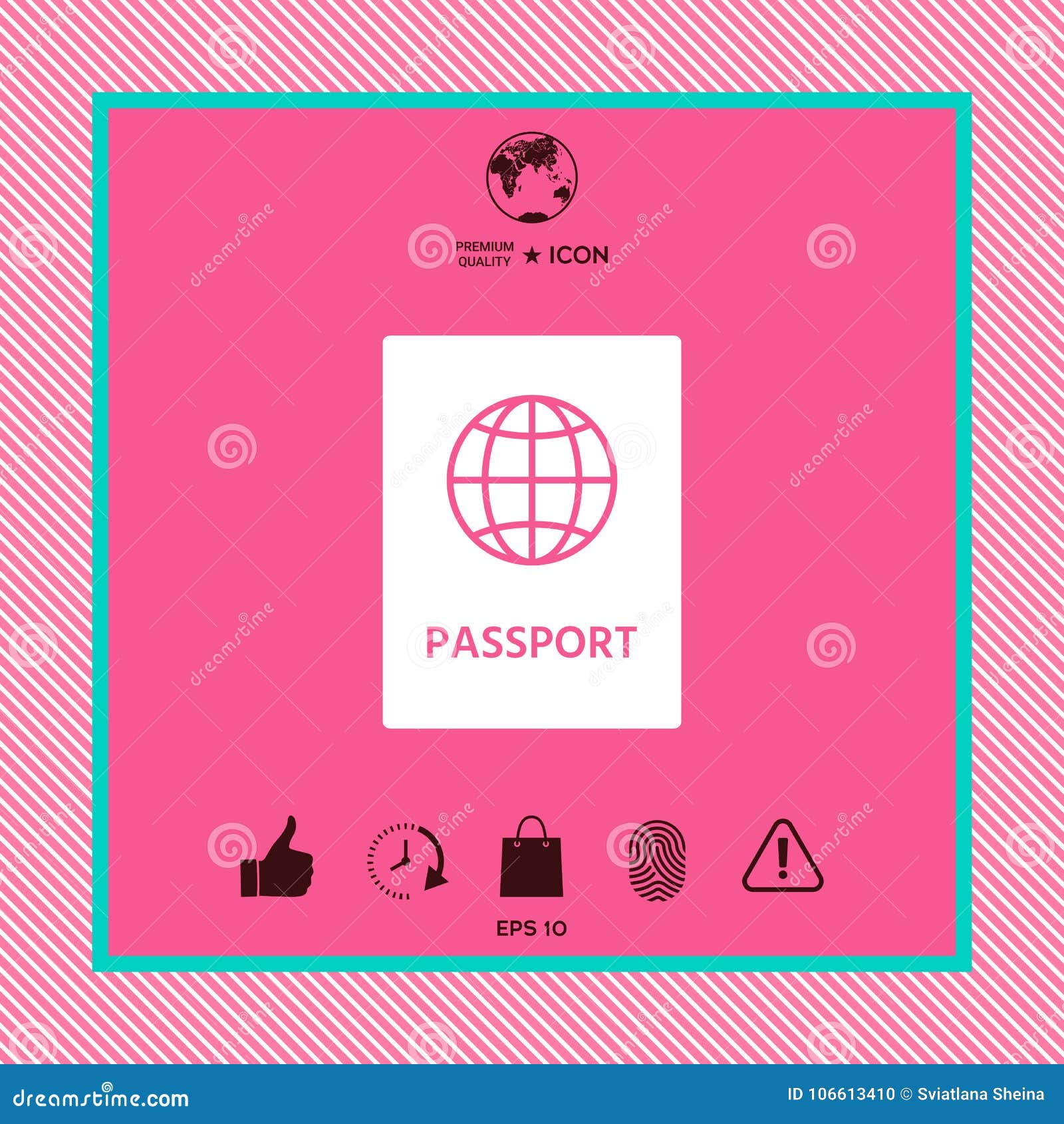 Passport symbol icon. stock vector. Illustration of legal - 106613410