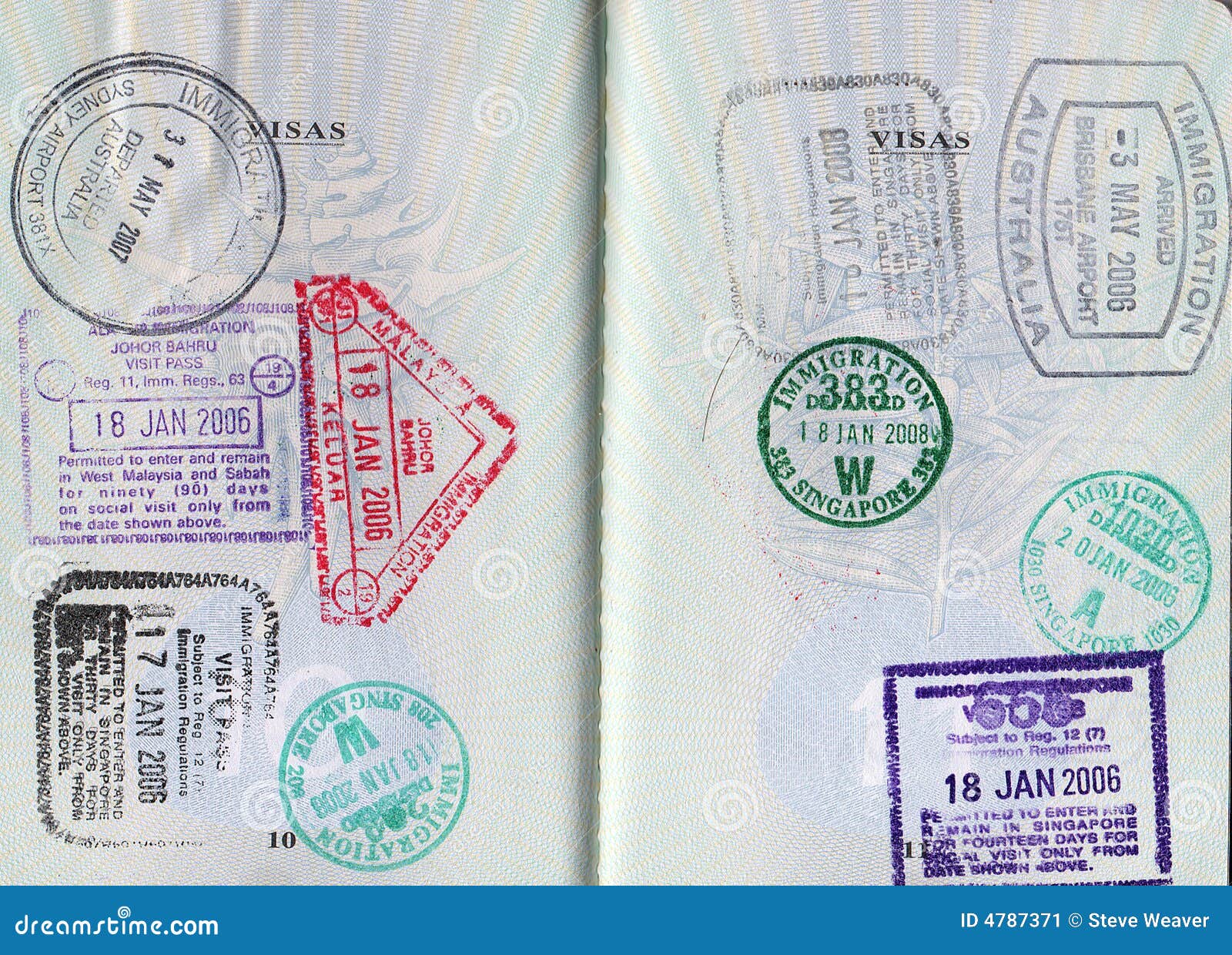 Passport with Various Stamps Editorial Photo - Image of paper, mark ...