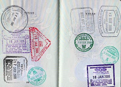 Passport with Various Stamps Editorial Photo - Image of paper, mark ...