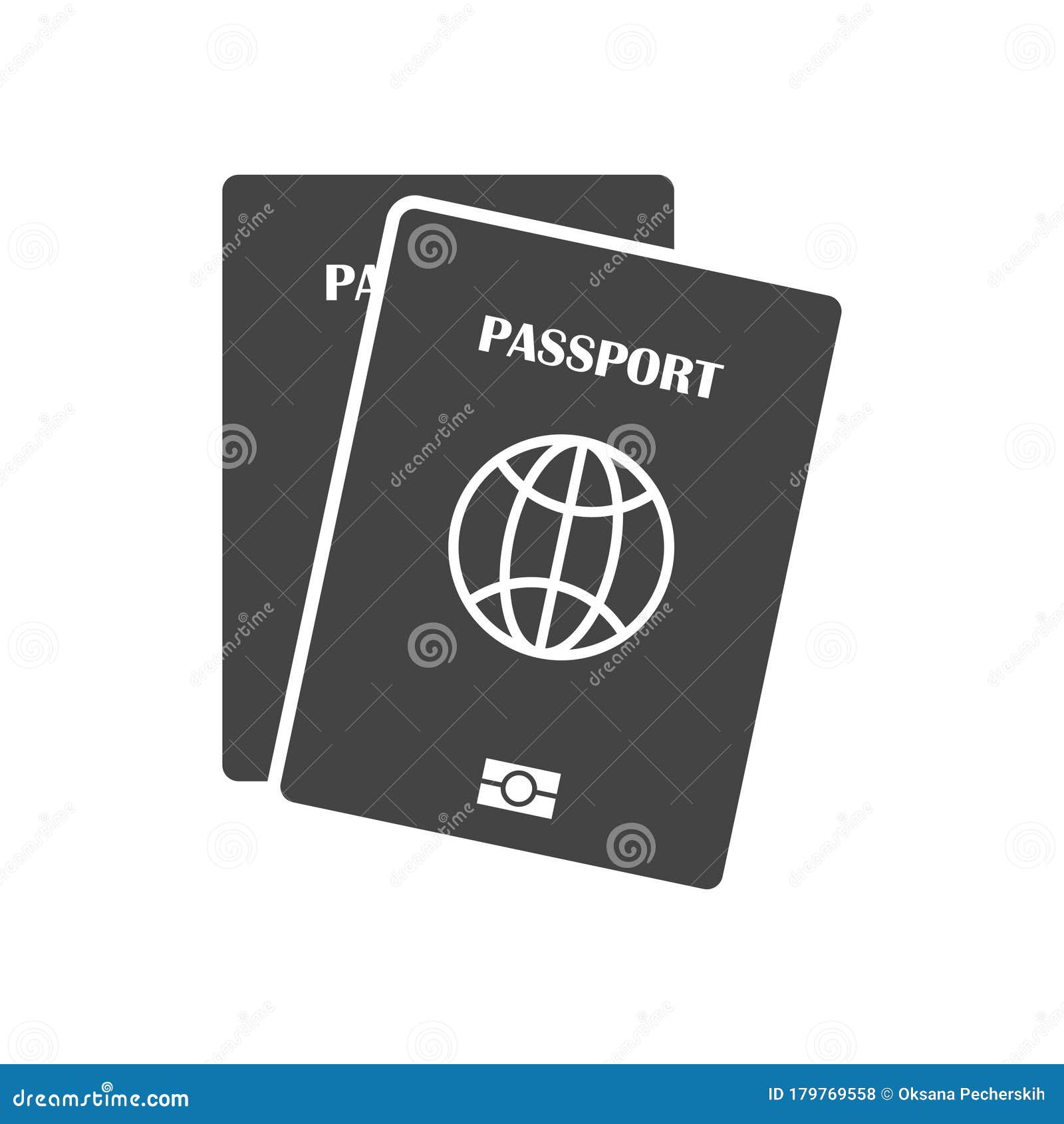 Passport Vector Icon on White Isolated Background Stock Vector ...