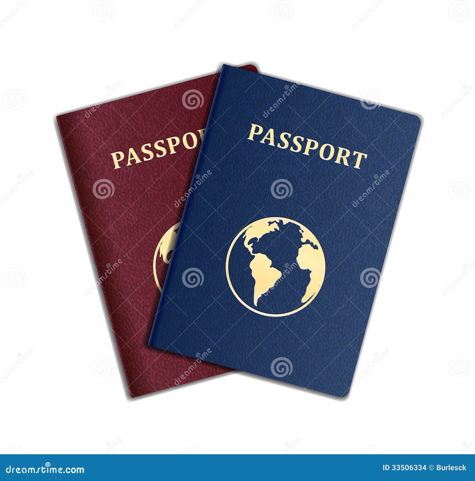 Vector Set Of Passports With Map Isolated On White | CartoonDealer.com ...