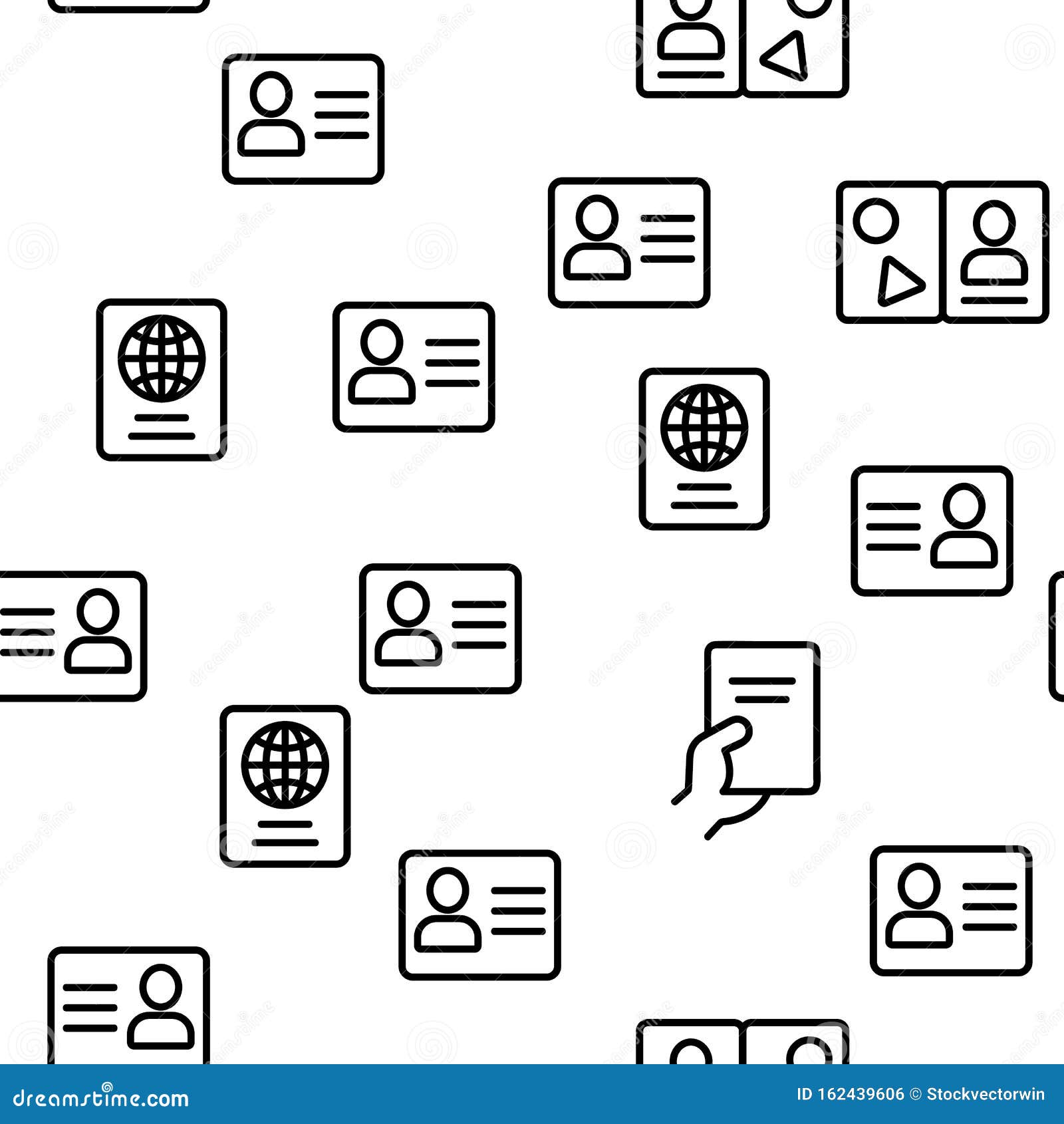 Passport Vector Seamless Pattern Stock Vector - Illustration of license ...