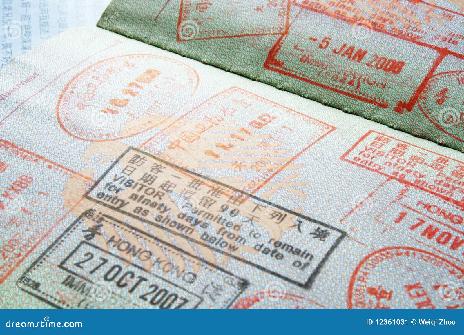 Passport visa stamps stock image. Image of papers, departure - 12361031