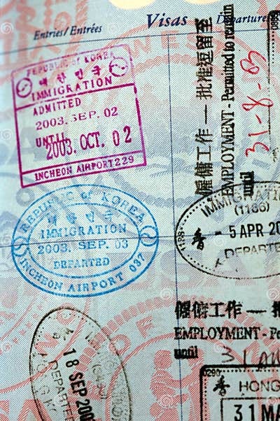 Passport Visa Stamps stock photo. Image of depart, arrive - 176988