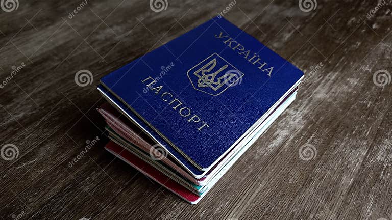 Stack of Passports from Different Countries Stock Photo - Image of ...