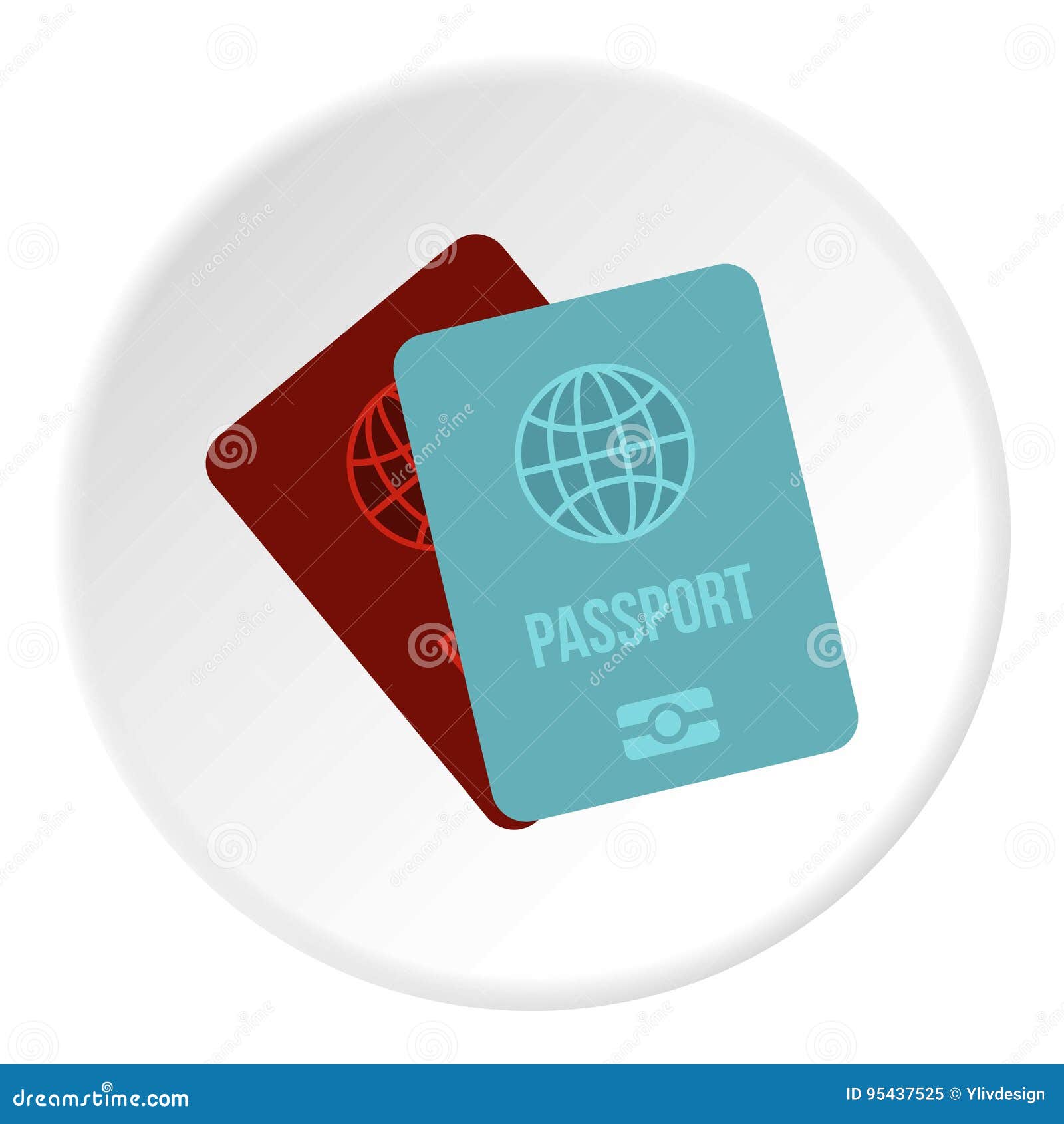Passports icon circle stock vector. Illustration of public - 95437525