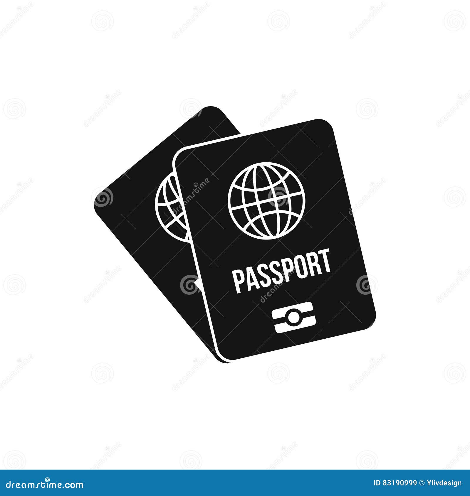 Passports with Map Icon, Simple Style Stock Vector - Illustration of ...