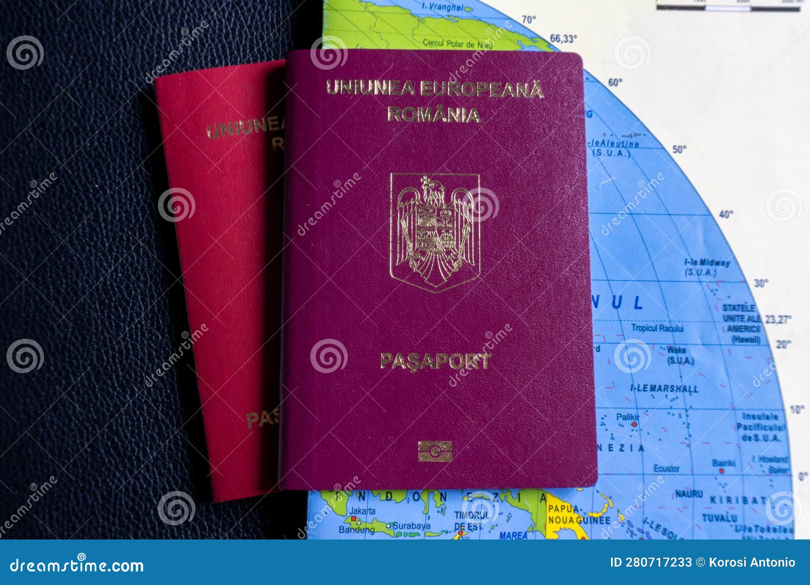 Passports and Map for Travel Stock Image - Image of background, pink ...