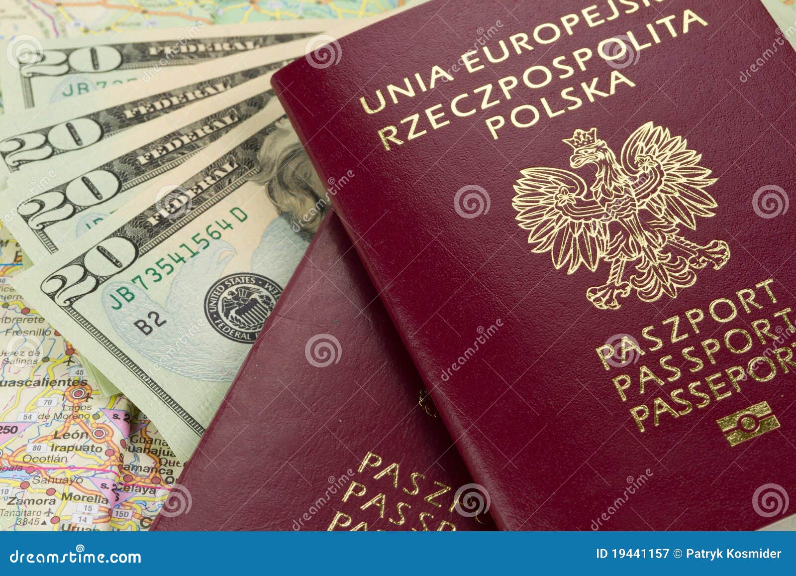 Passports and money stock image. Image of dollars, england - 19441157