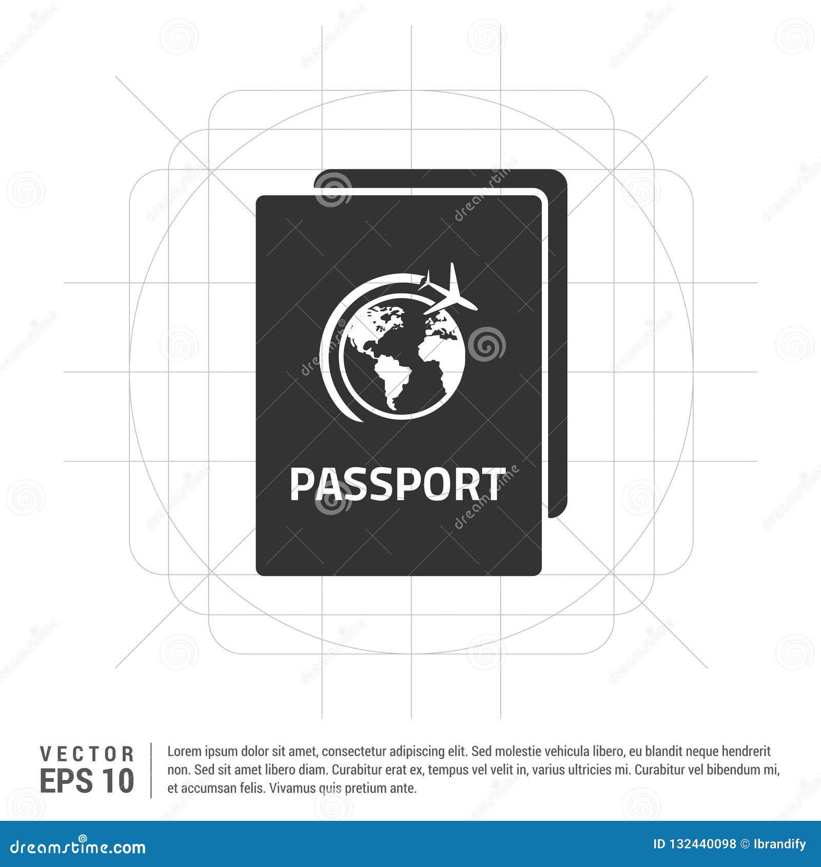 Passsymbol vektor illustrationer. Illustration av invandring - 132440098