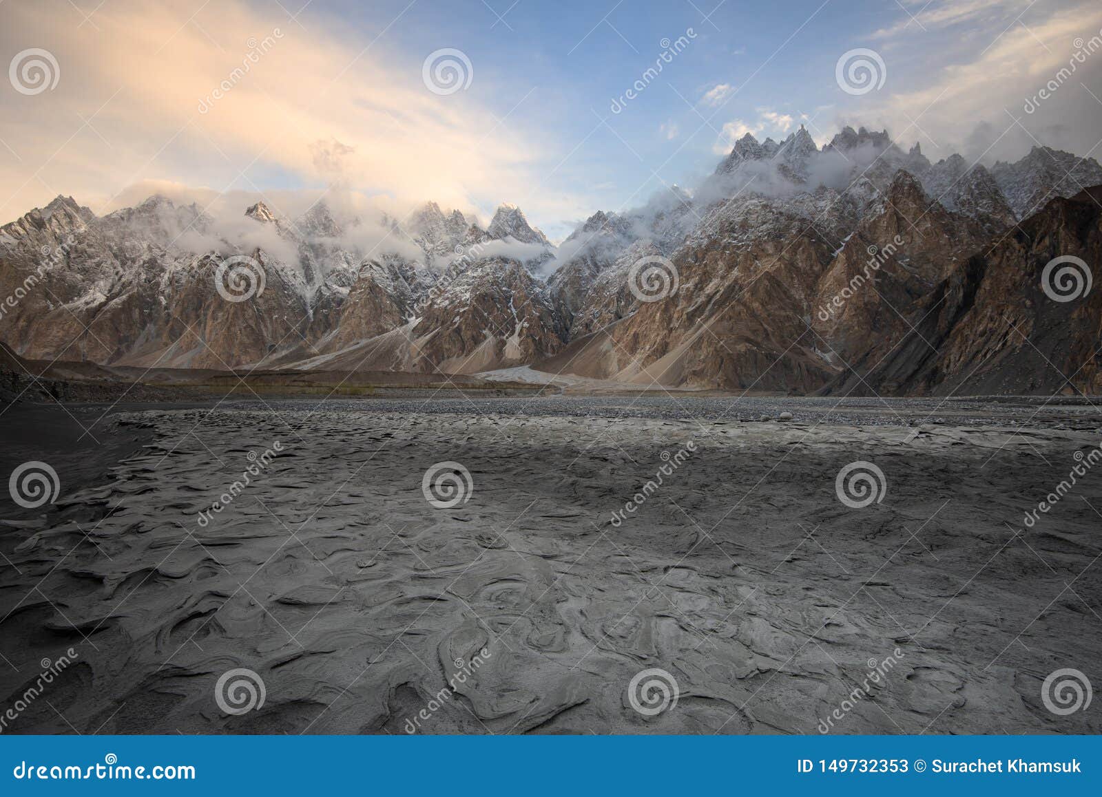 Passu Cones or Passu Cathedral Mountain in Karakoram Range, Gilgit ...