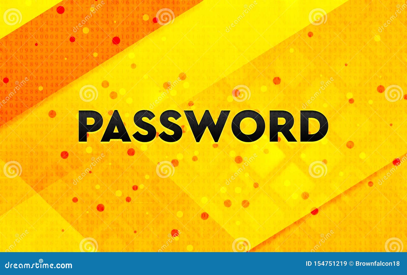 Password Abstract Digital Banner Yellow Background Stock Illustration ...