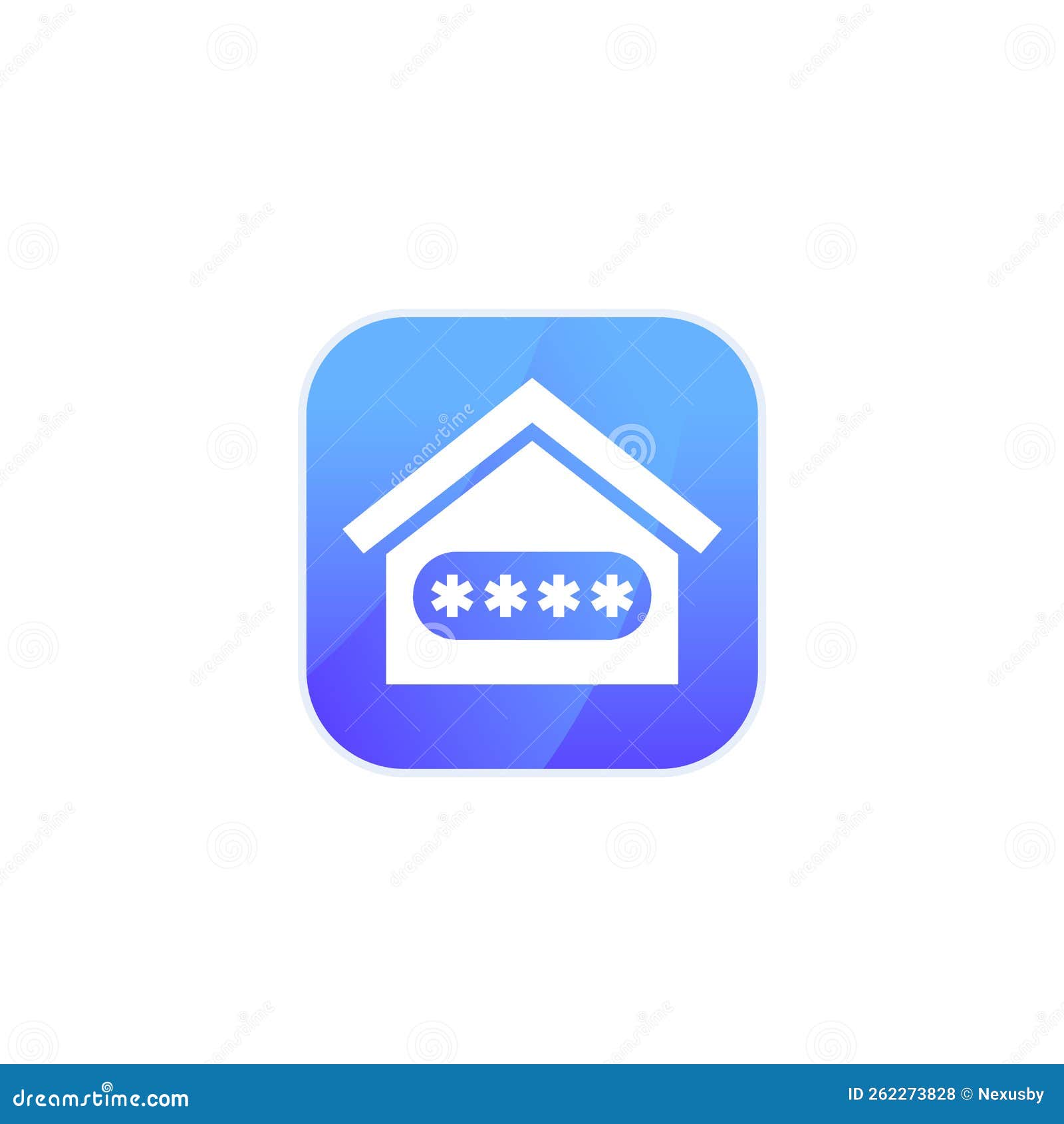 Password Access Icon with a House, Vector Stock Vector - Illustration ...