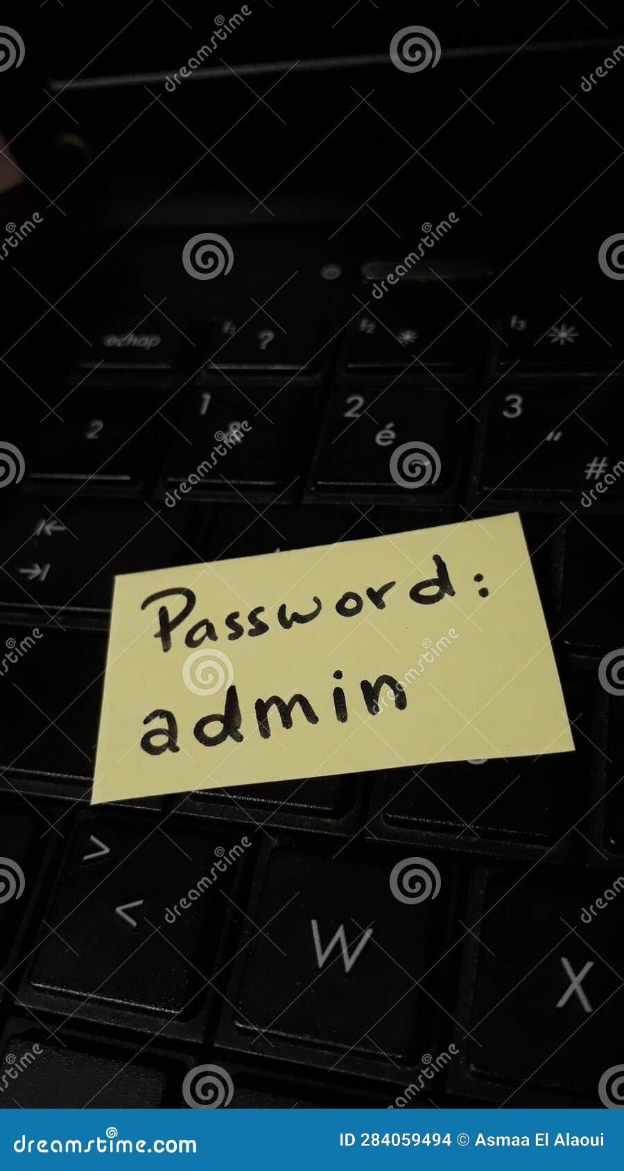 Password : Admin on Sticky Notes Stock Photo - Image of email, safety ...