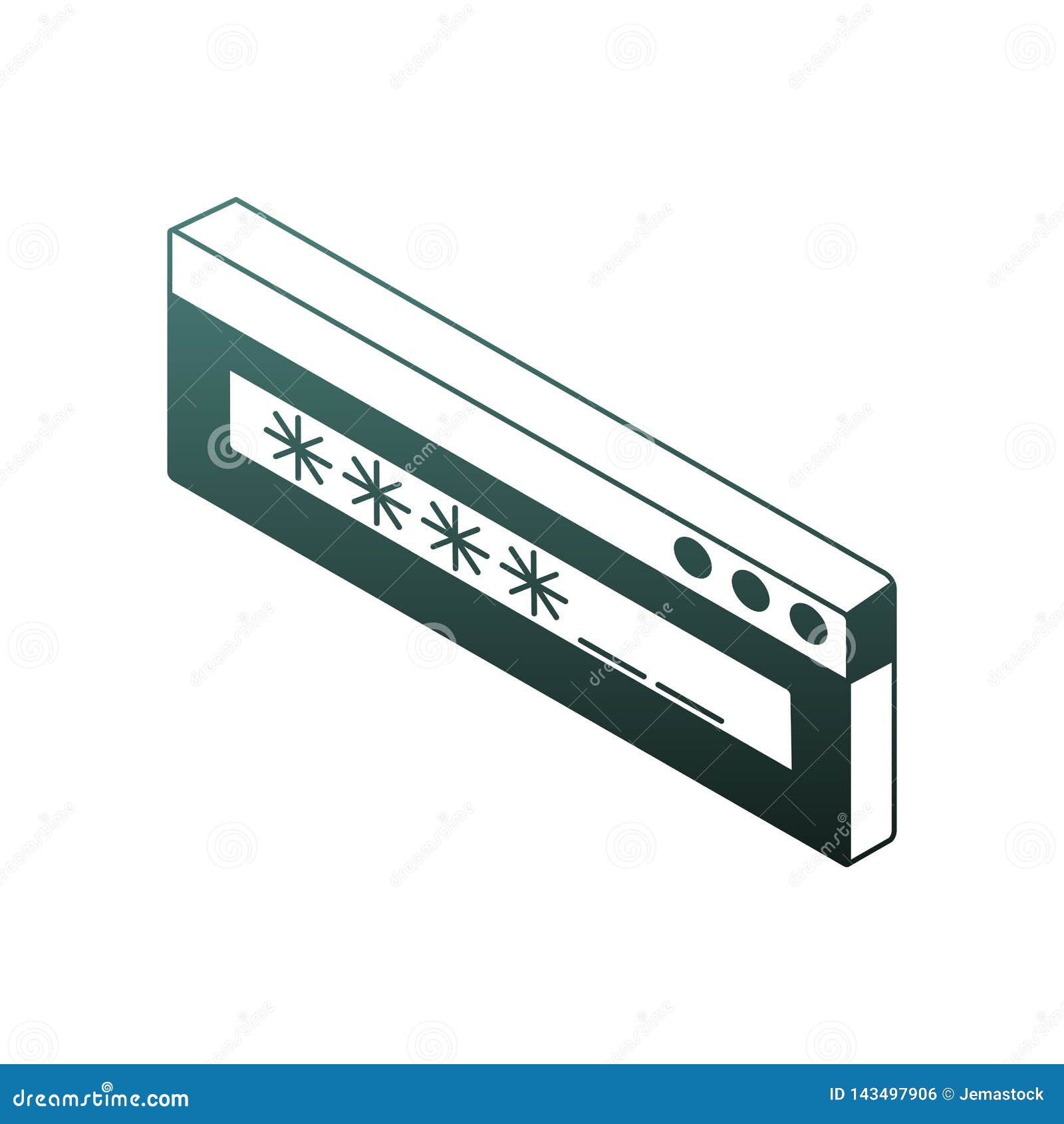 Password Bar with Padlock Blue Lines Stock Vector - Illustration of ...