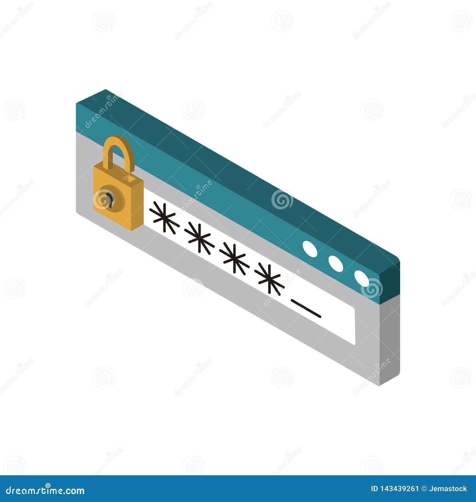 Password bar with padlock stock vector. Illustration of sign - 143439261