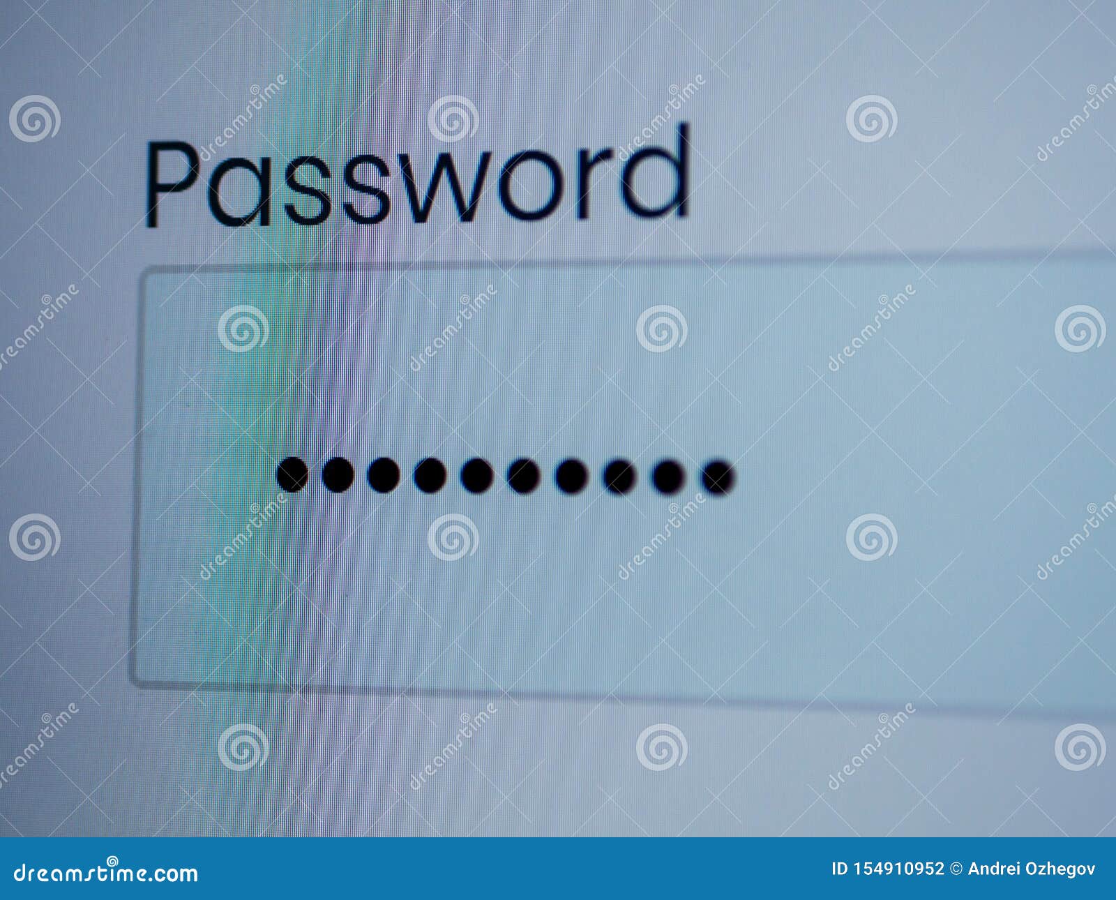 Password Blank Form and Arrow Cursor at Login Screen Stock Photo ...