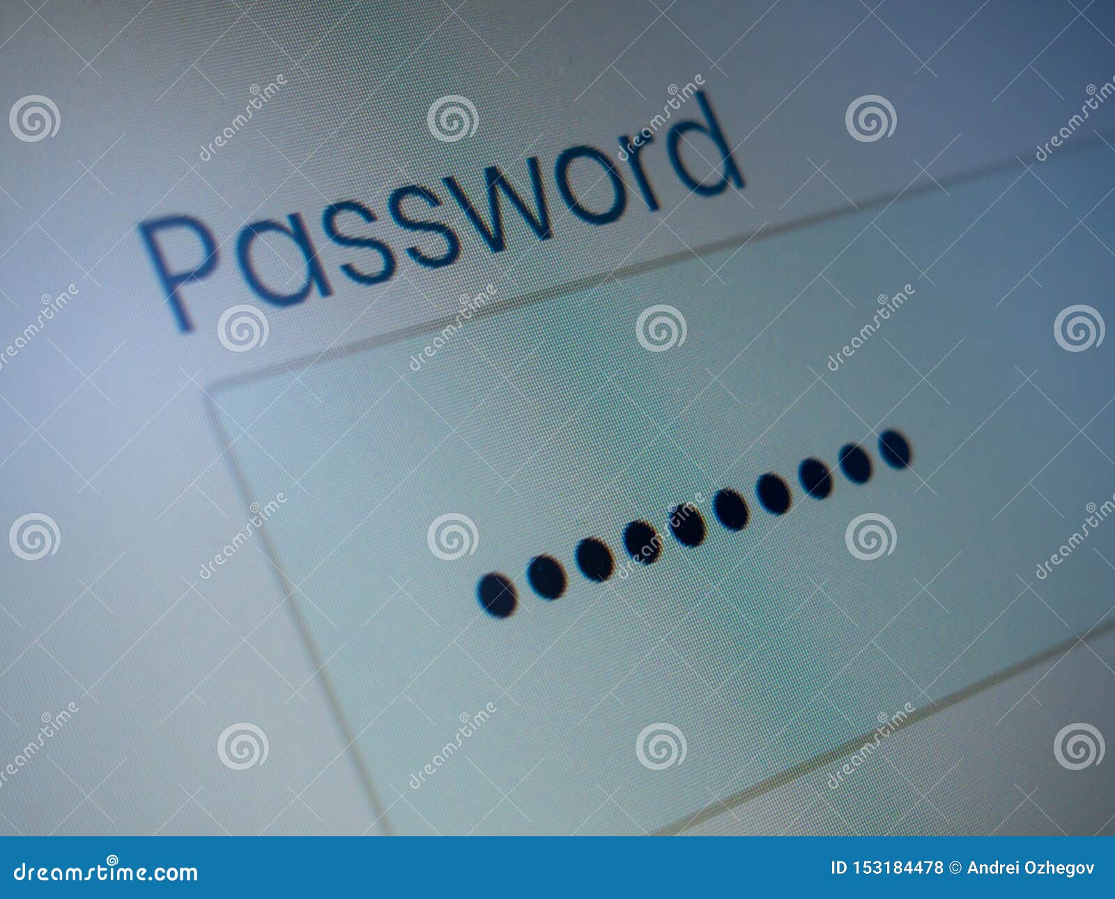 Password Blank Form and Arrow Cursor at Login Screen Stock Photo ...