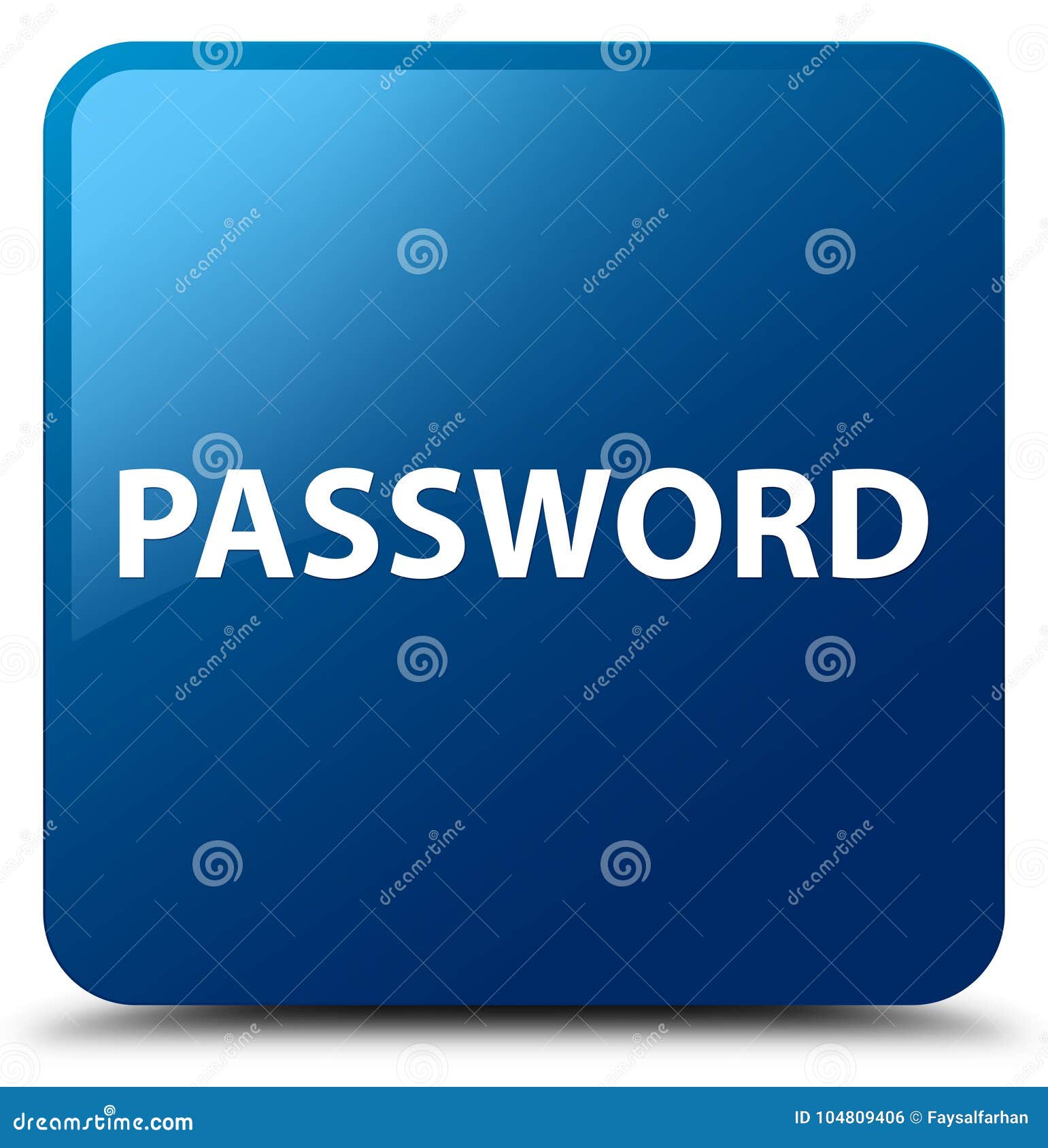 Password Blue Square Button Stock Illustration - Illustration of button ...