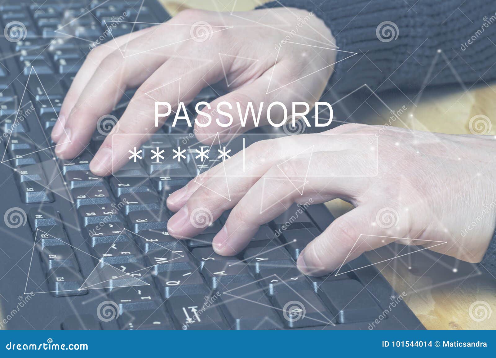 Password Box in Internet Browser, Hands Typing on Computer Keyboard ...