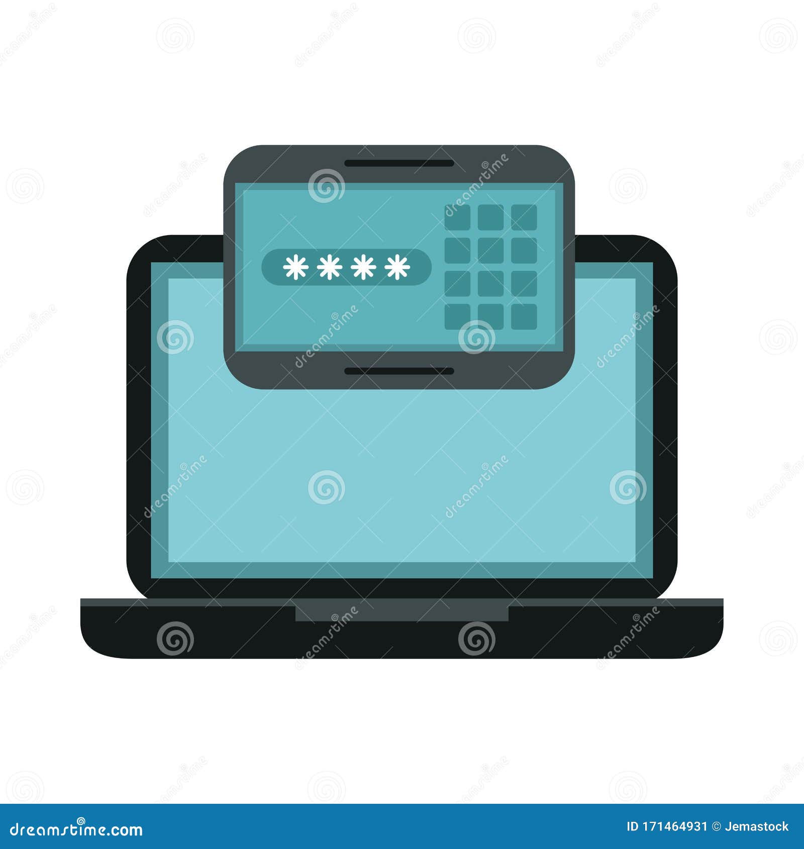 Password Code Security Panel Digital and Laptop Stock Vector ...