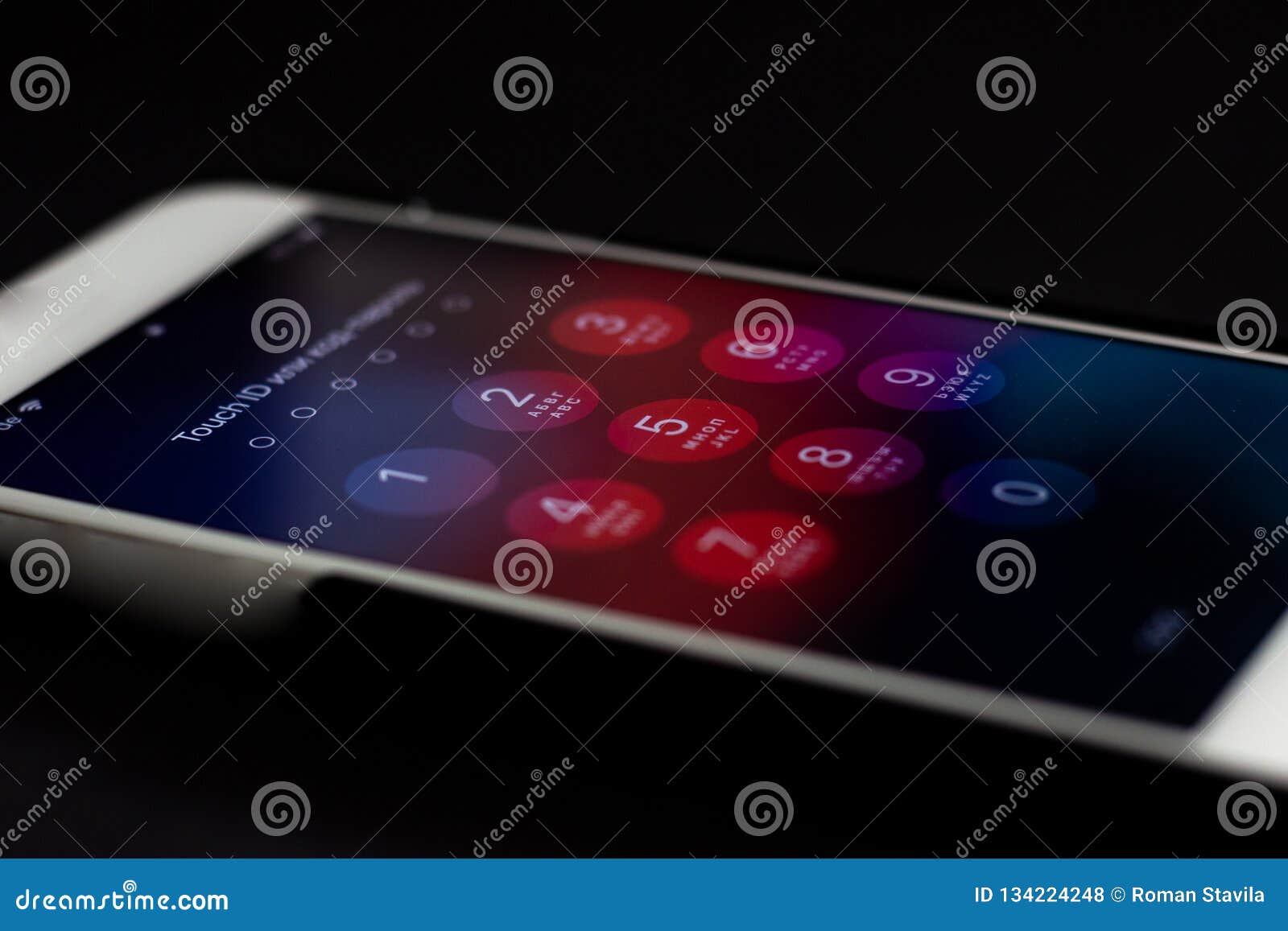 Password Code on the Touch Screen Stock Photo - Image of enter, macro ...