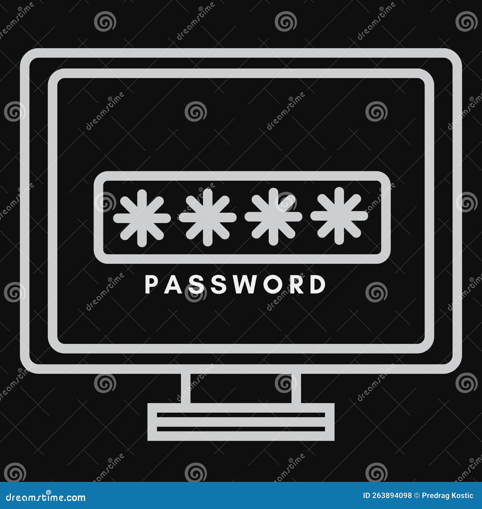 Password computer icon stock illustration. Illustration of computer ...
