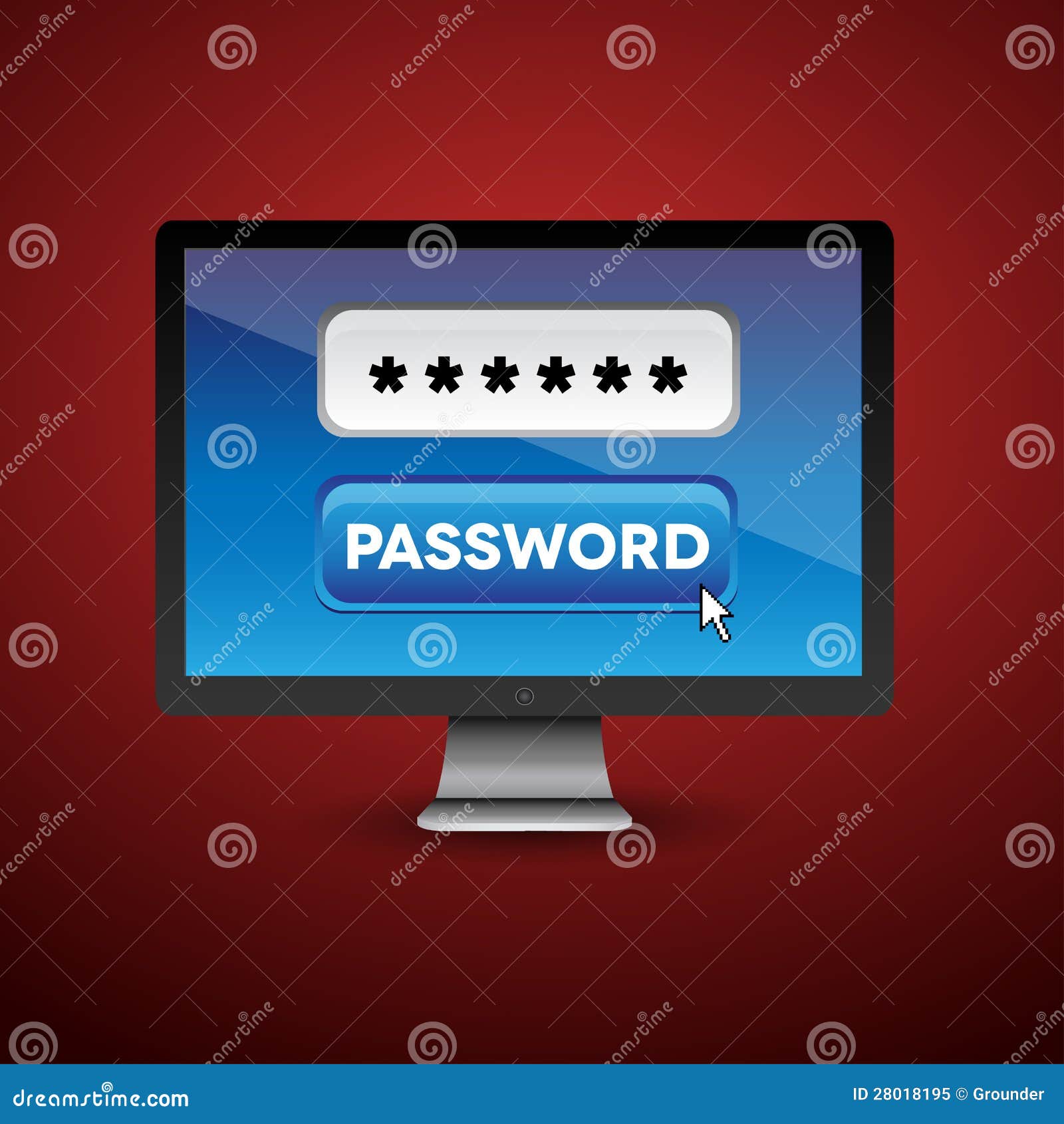 Password Concept on Pc Screen Stock Vector - Illustration of laptop ...