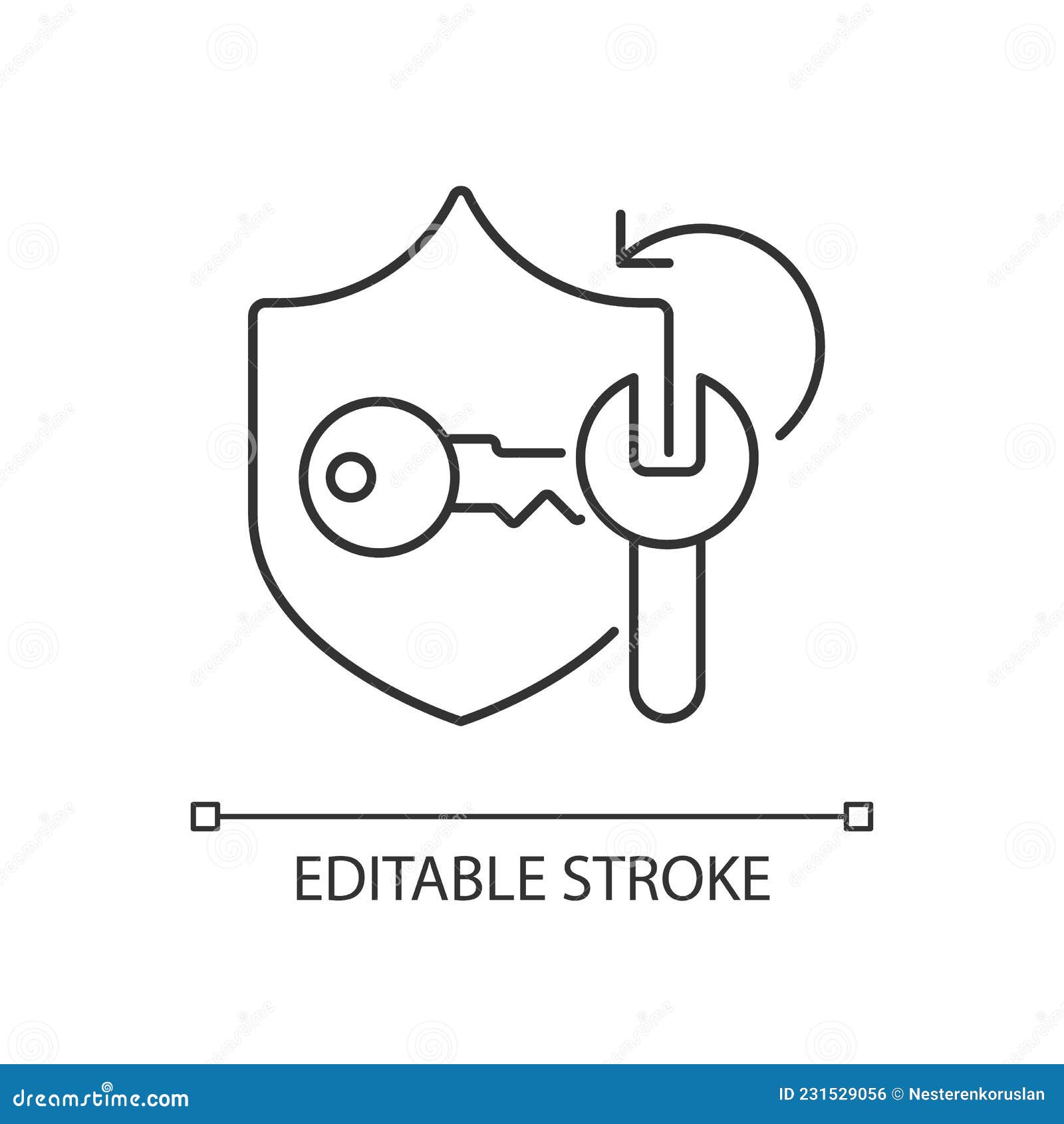 Password Cracking Linear Icon Stock Vector - Illustration of password ...
