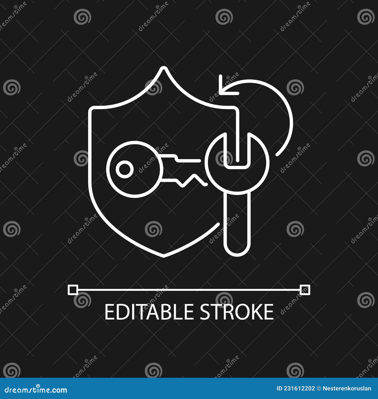 Password Cracking White Linear Icon for Dark Theme Stock Vector ...