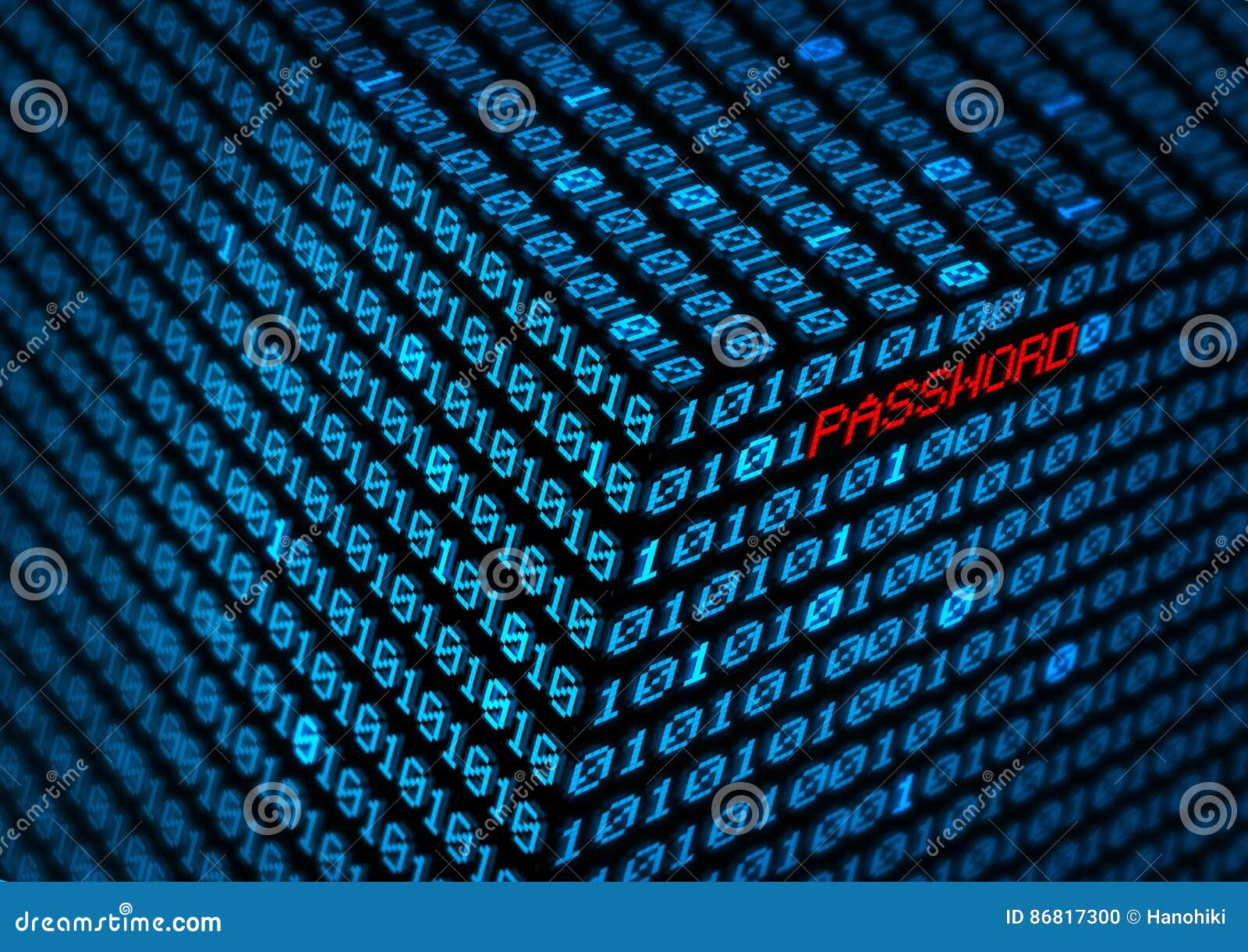 Password Cyberspace with Binary Code Matrix Stock Illustration ...