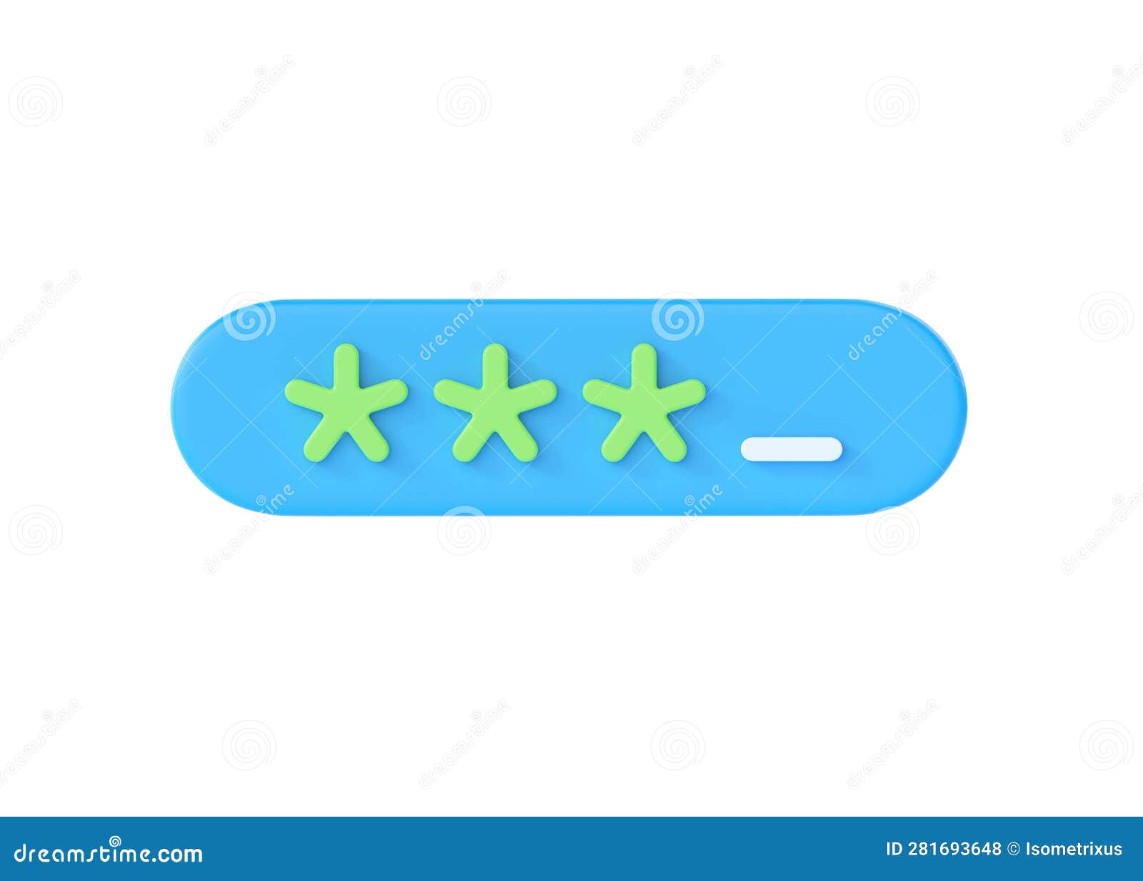 Password 3d Render Icon - Code Field, Simple Privacy Illustration and ...