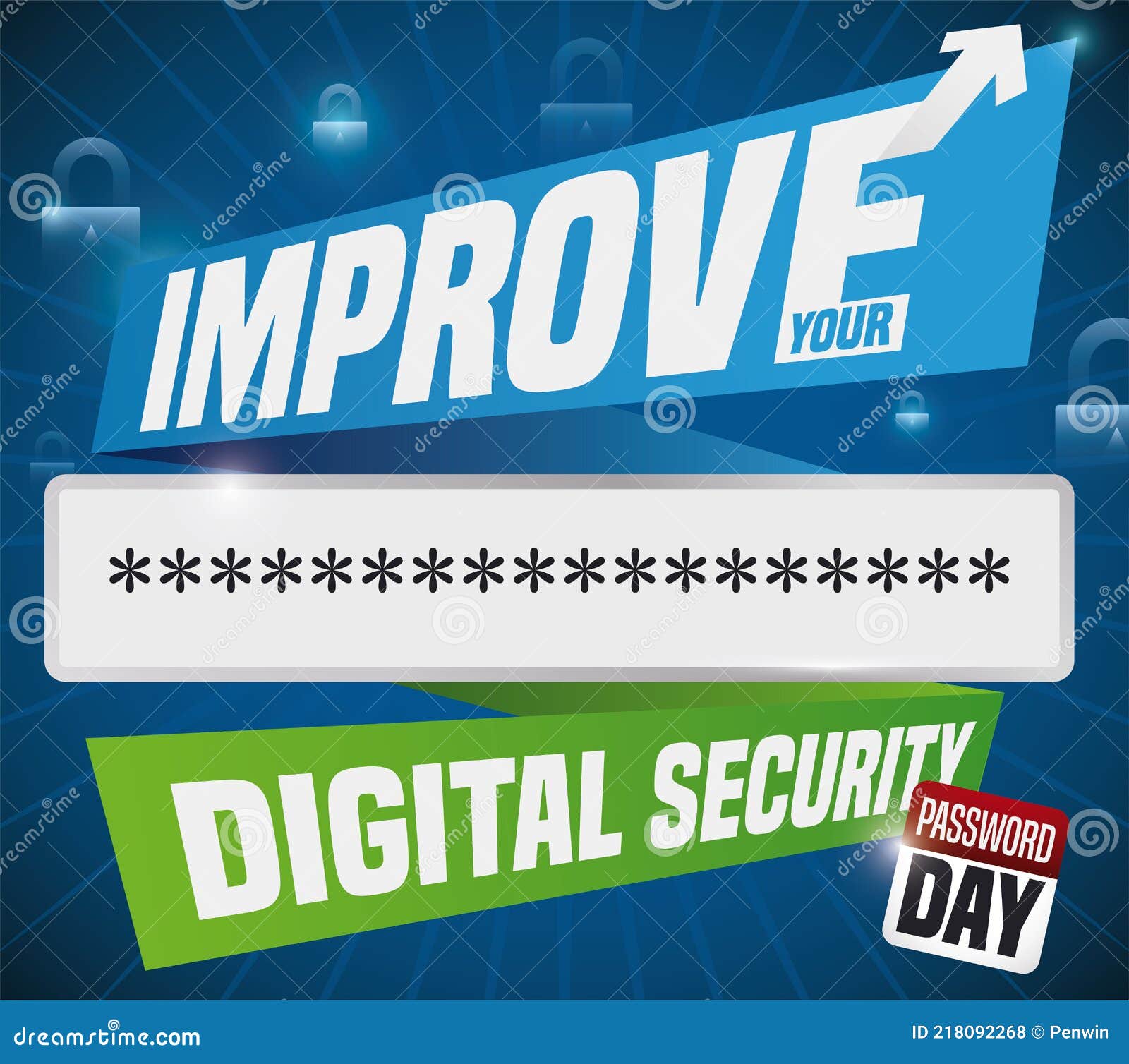 Ribbons with Dialog Box and Calendar Ready for Password Day, Vector ...
